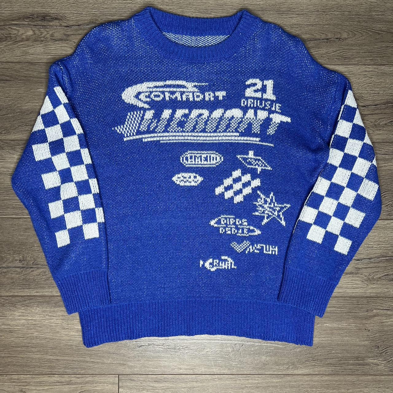 Knitted Racing Sweater •double layer knit •super... - Depop