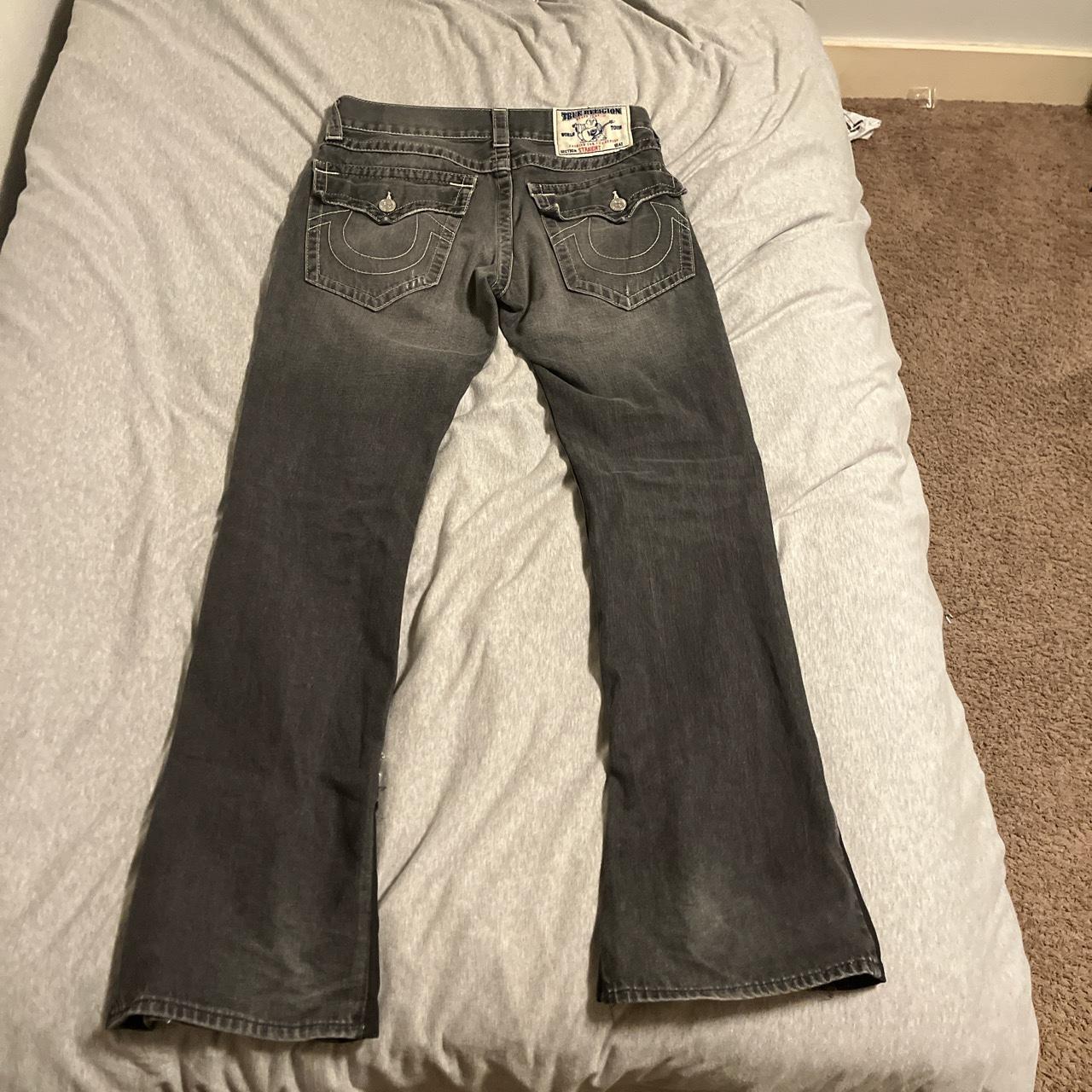 Custom size 30 flared true religion jeans - Depop