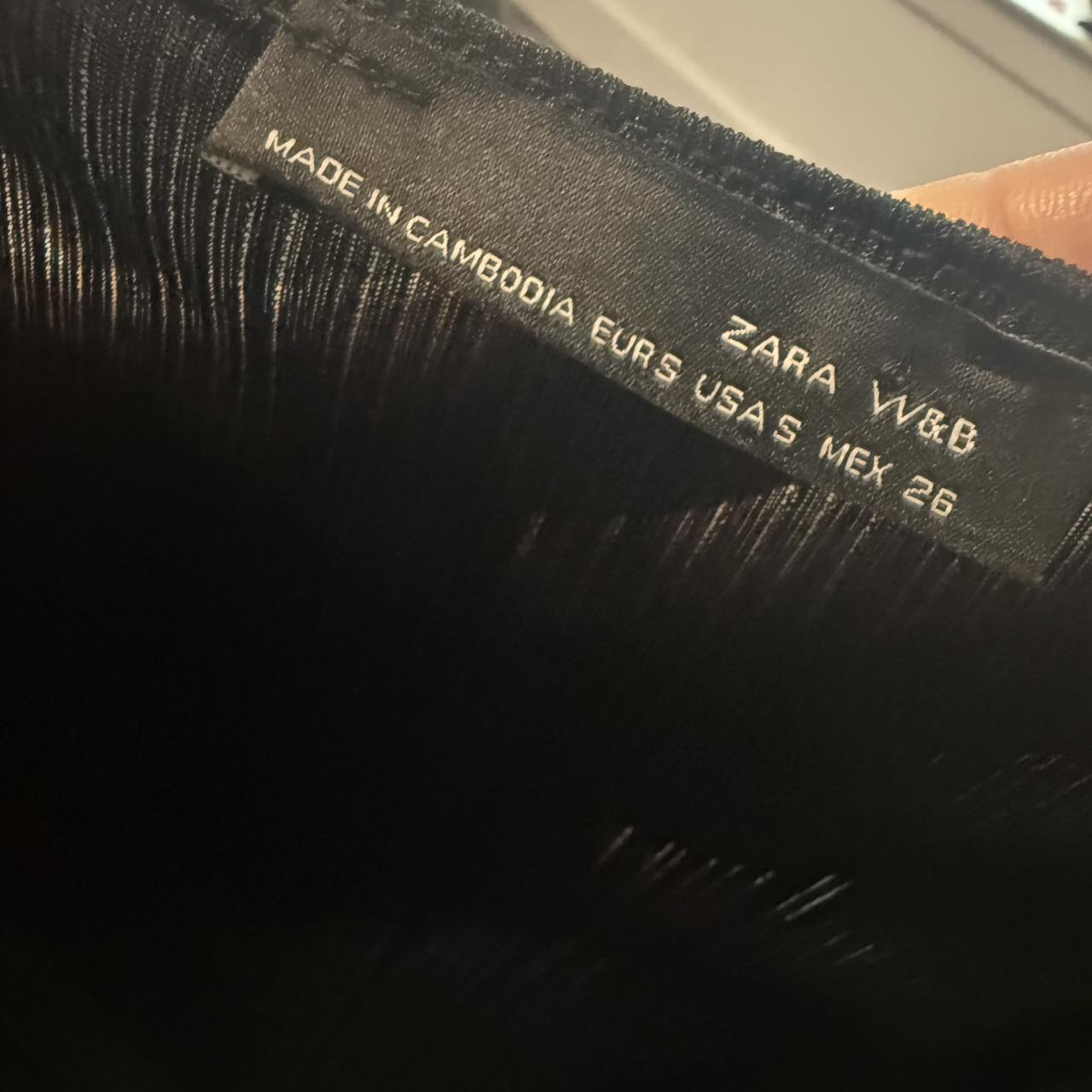 Zara W&B Black Ribbed V-Neck Mini Dress / Tunic -... | Depop