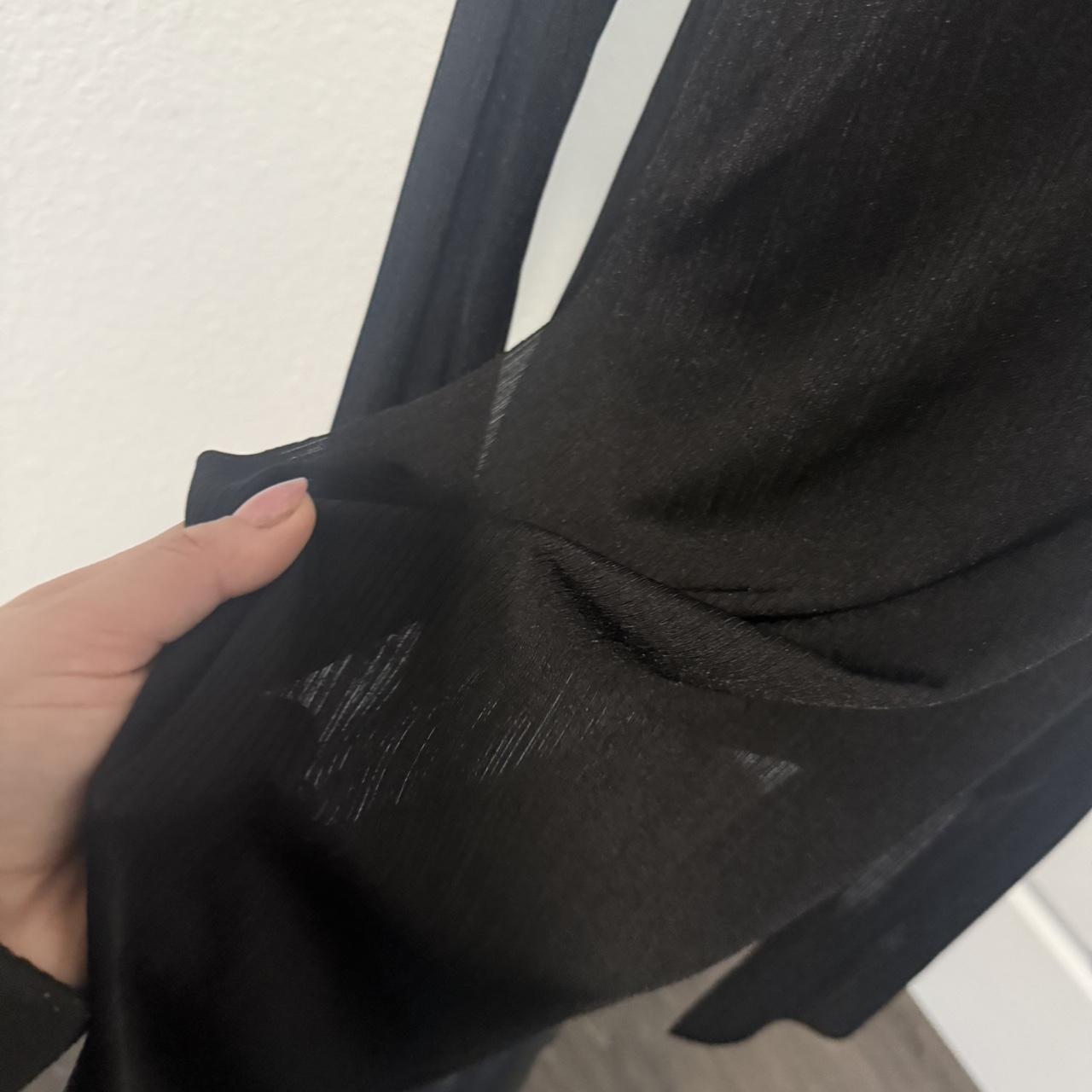 Zara W&B Black Ribbed V-Neck Mini Dress / Tunic -... | Depop