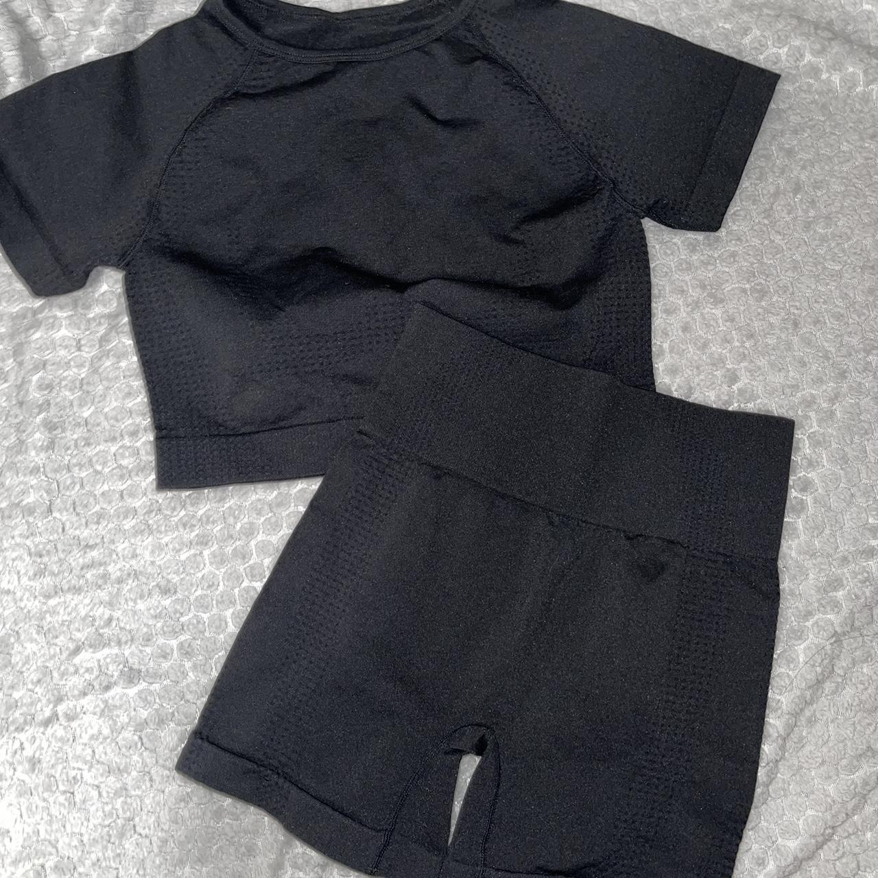 XS black workout set. No butt scrunch. Squat proof.... - Depop