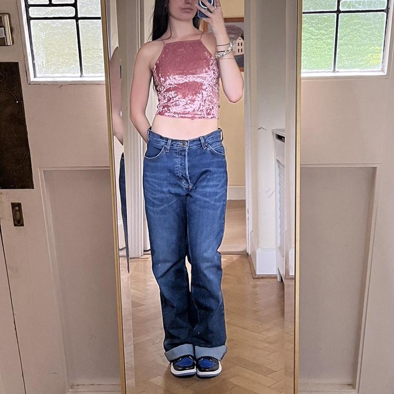 Pink velvet tank top Size S seen on a size uk 8,... - Depop