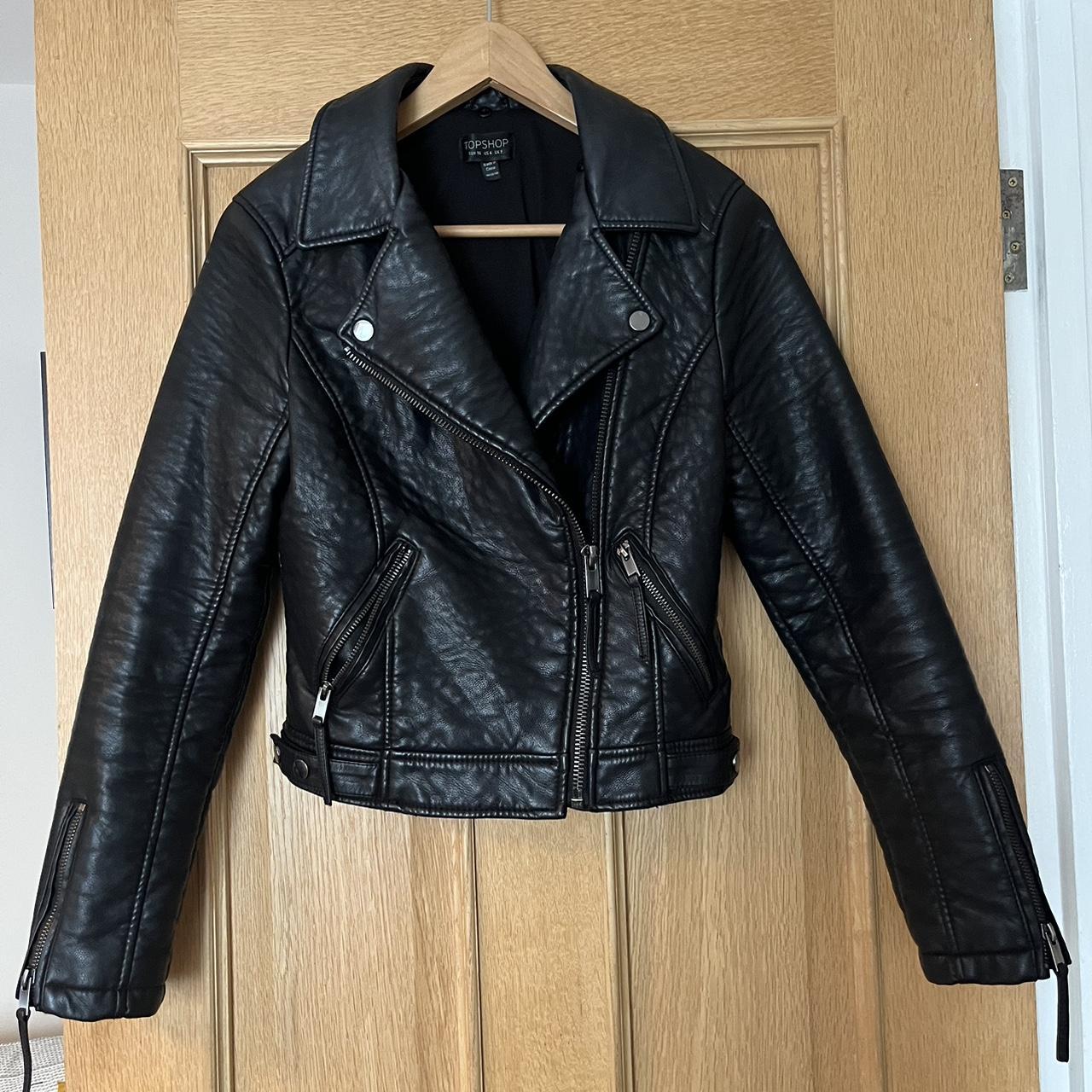 Topshop faux leather jacket - size... - Depop