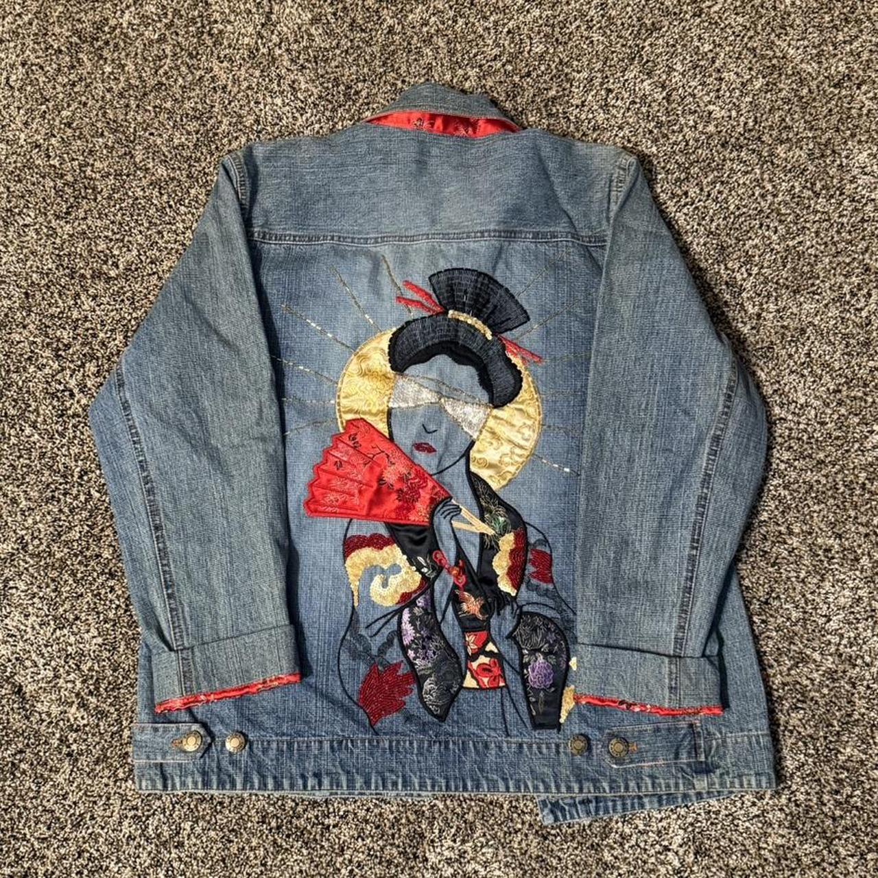 Chico’s Design embroidered denim jacket women’s size... - Depop