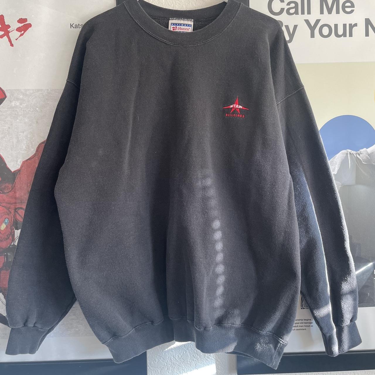 Vintage 90’s Hanes Oversized Heavyweight Faded black... - Depop