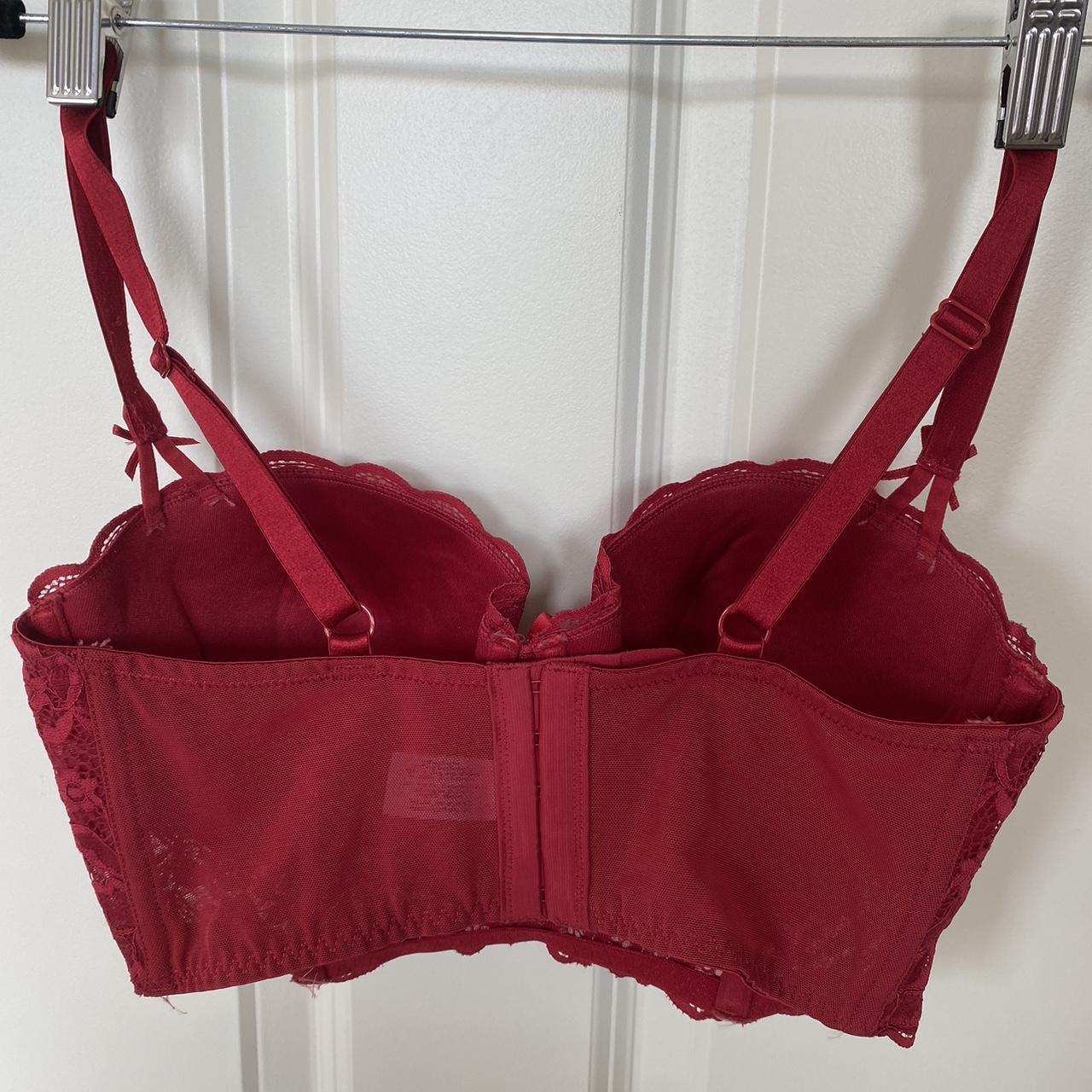 New look red lace bra size 34D. Worn a handful of times - Depop
