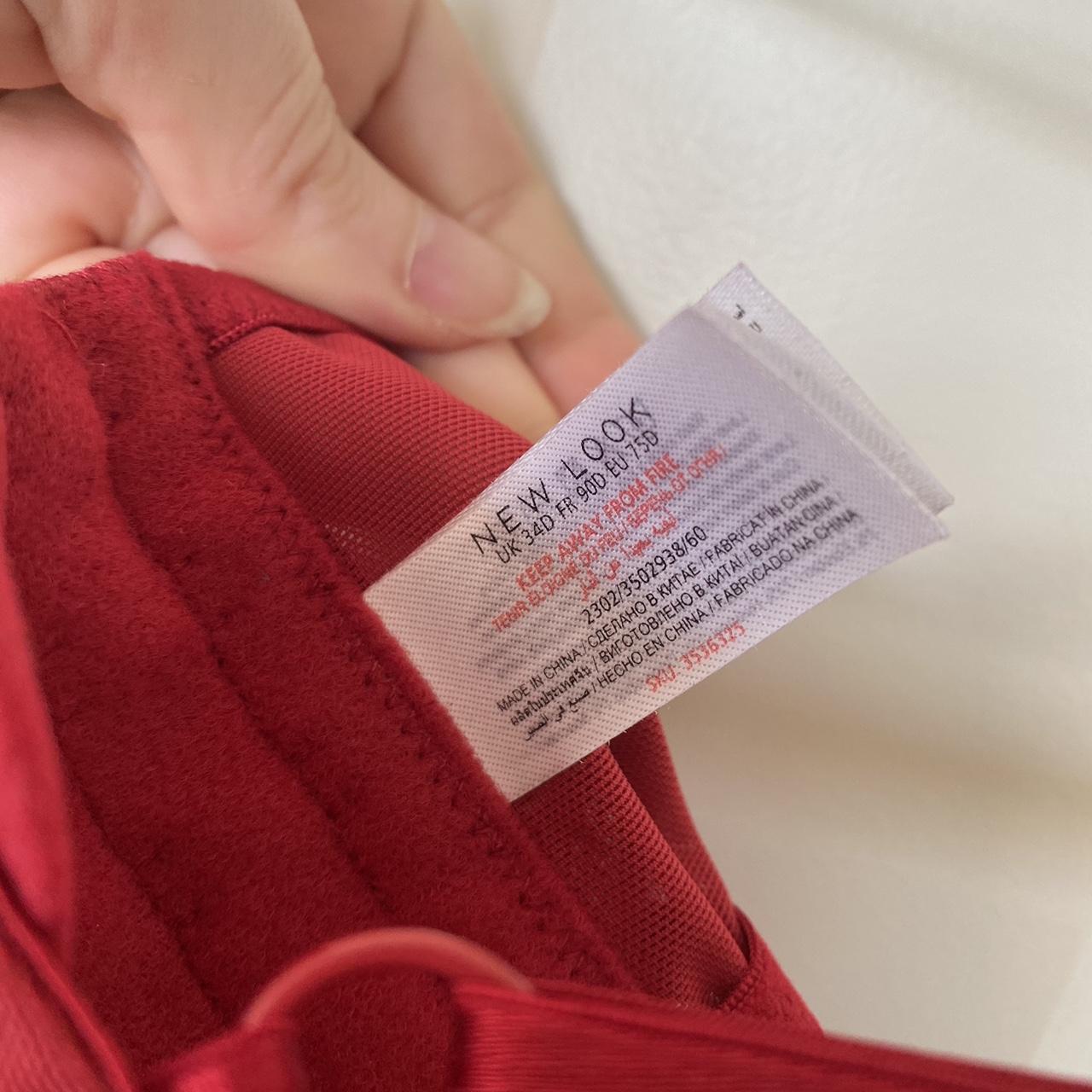 New look red lace bra size 34D. Worn a handful of times - Depop