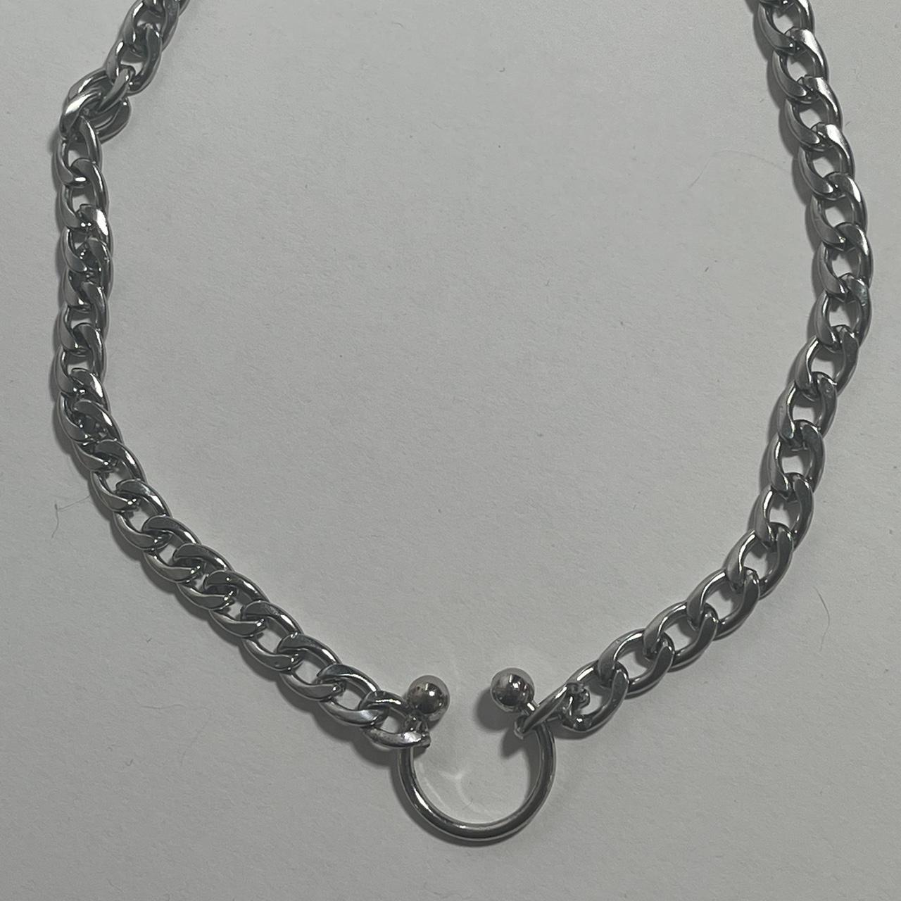 Bull piercing chain link necklace ⛓️ ⛓️ 16-18 inch... - Depop