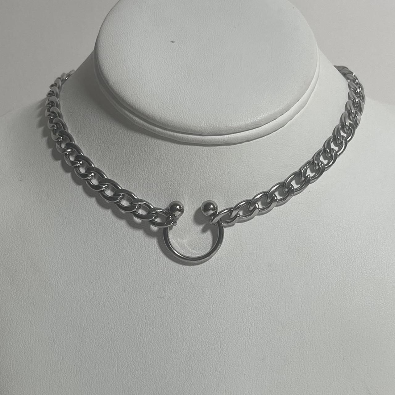 Bull piercing chain link necklace ⛓️ ⛓️ 16-18 inch... - Depop