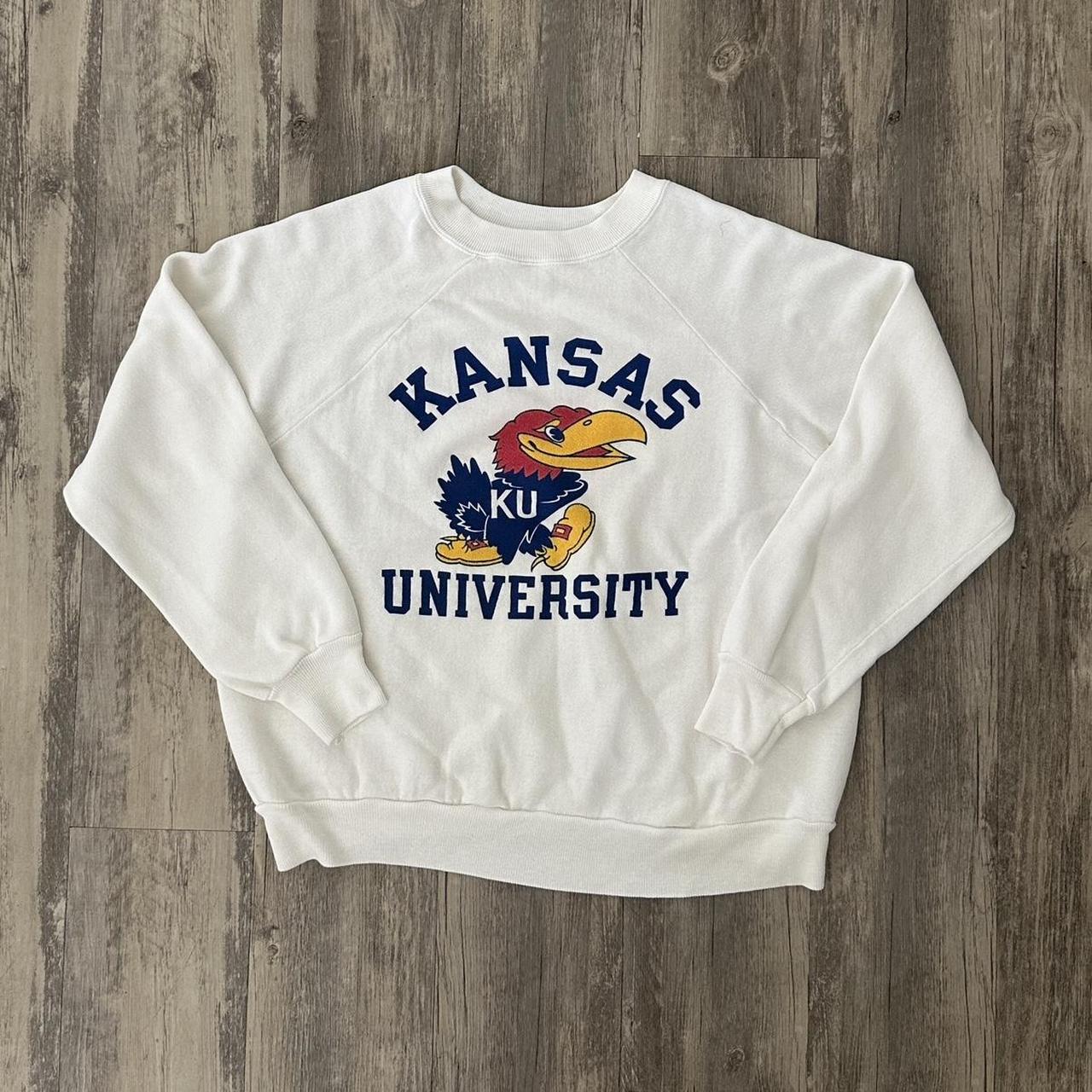 Vintage 80s University of Kansas KU Jayhawks... | Depop