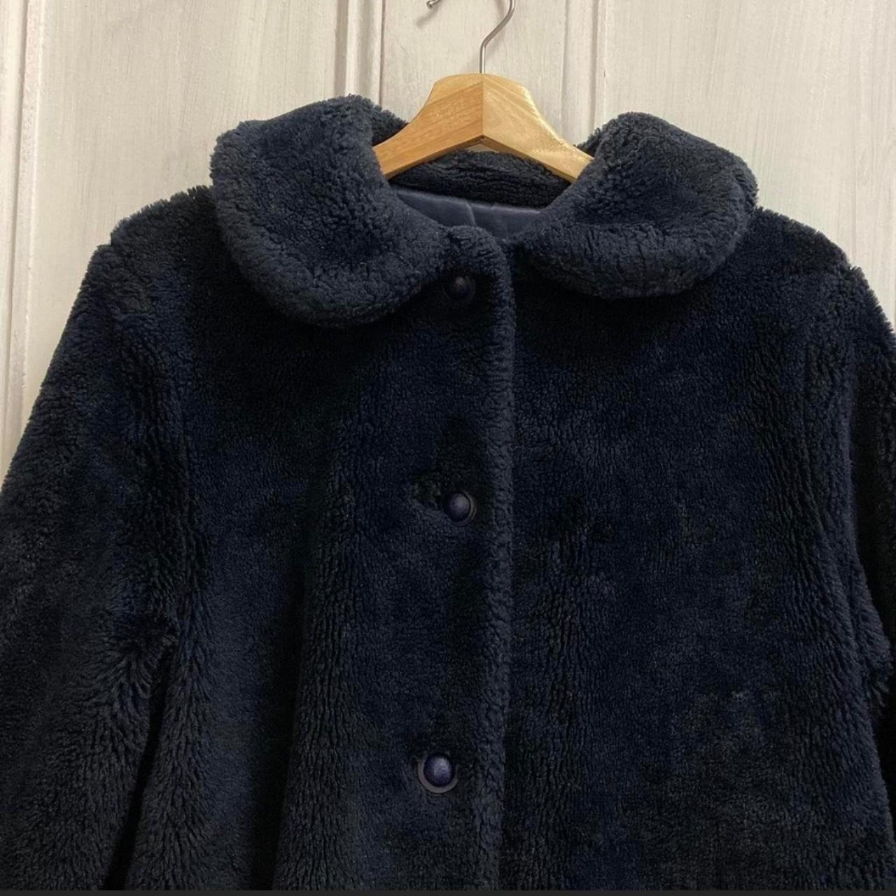 Faux Fur Navy Blue Opera Coat Size L 2 pockets Peter... - Depop