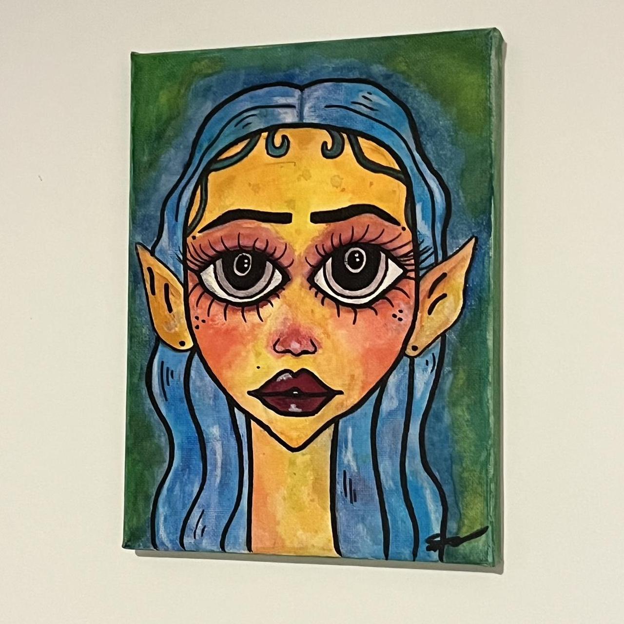 Psychedelic pixie lady painting - painted by... - Depop