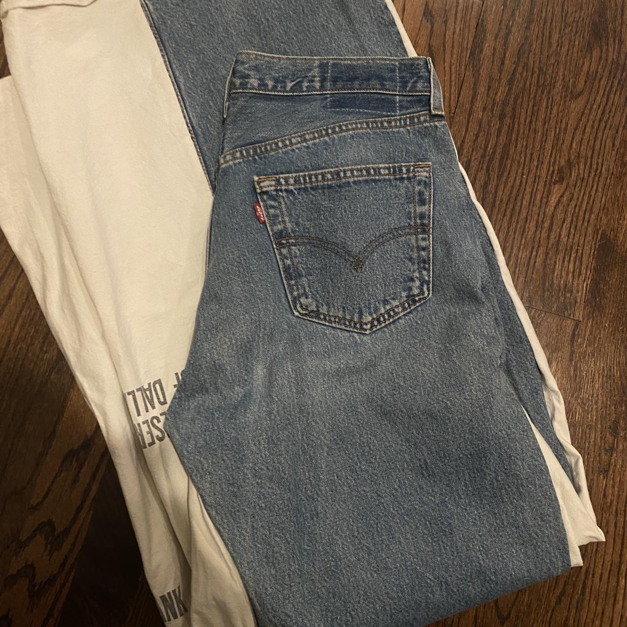 custom wide leg canvas/denim jeans 34x30 national... - Depop