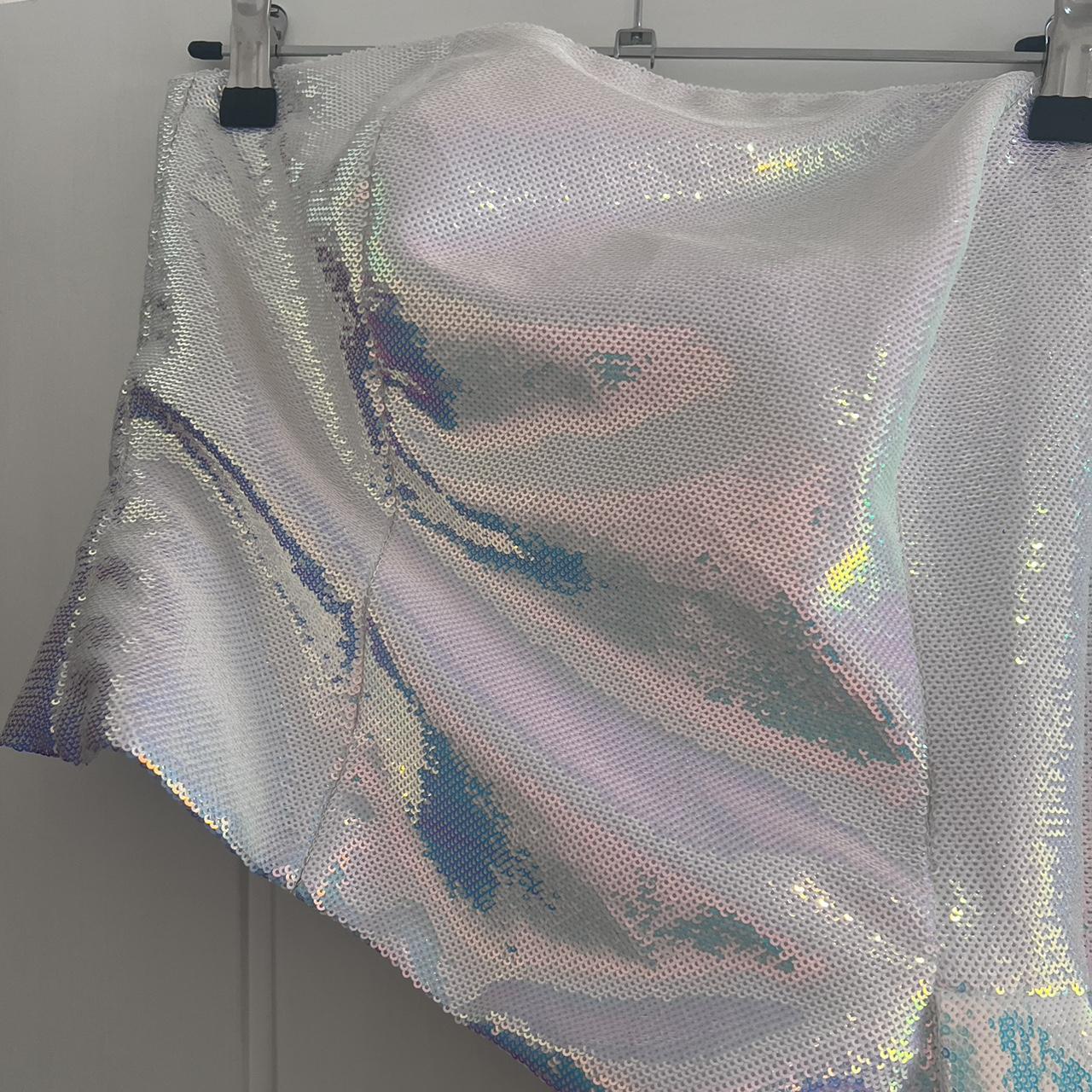 Nadine Merabi Women's White and Pink Dress | Depop