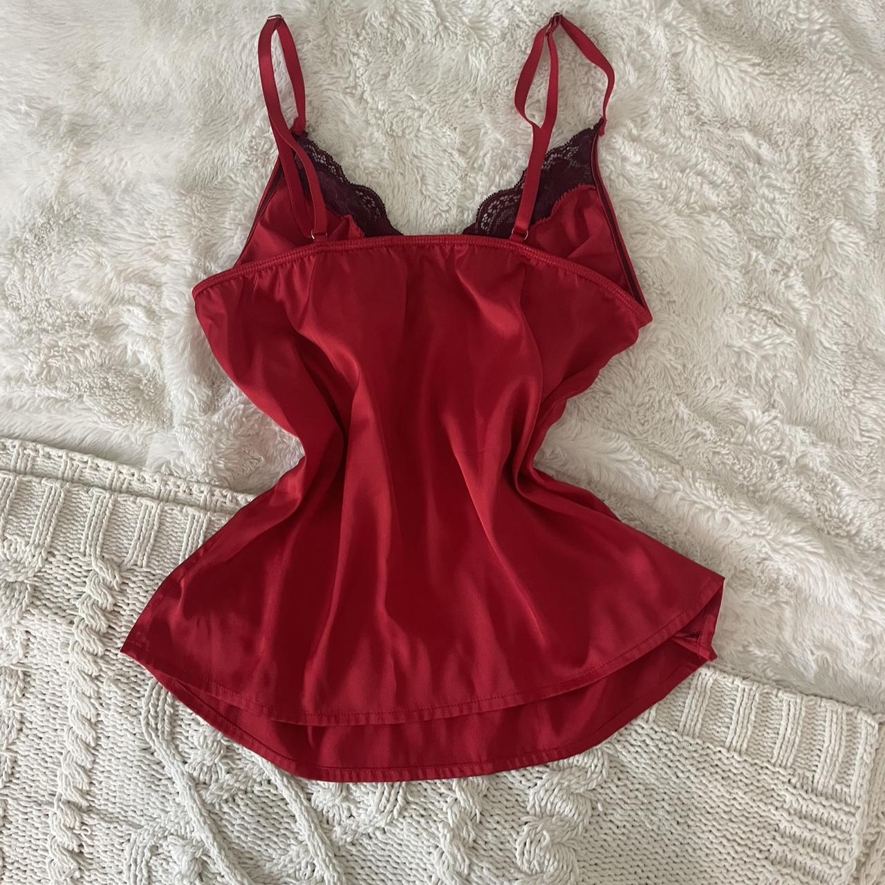 Red lace cami top US shipping only no... | Depop