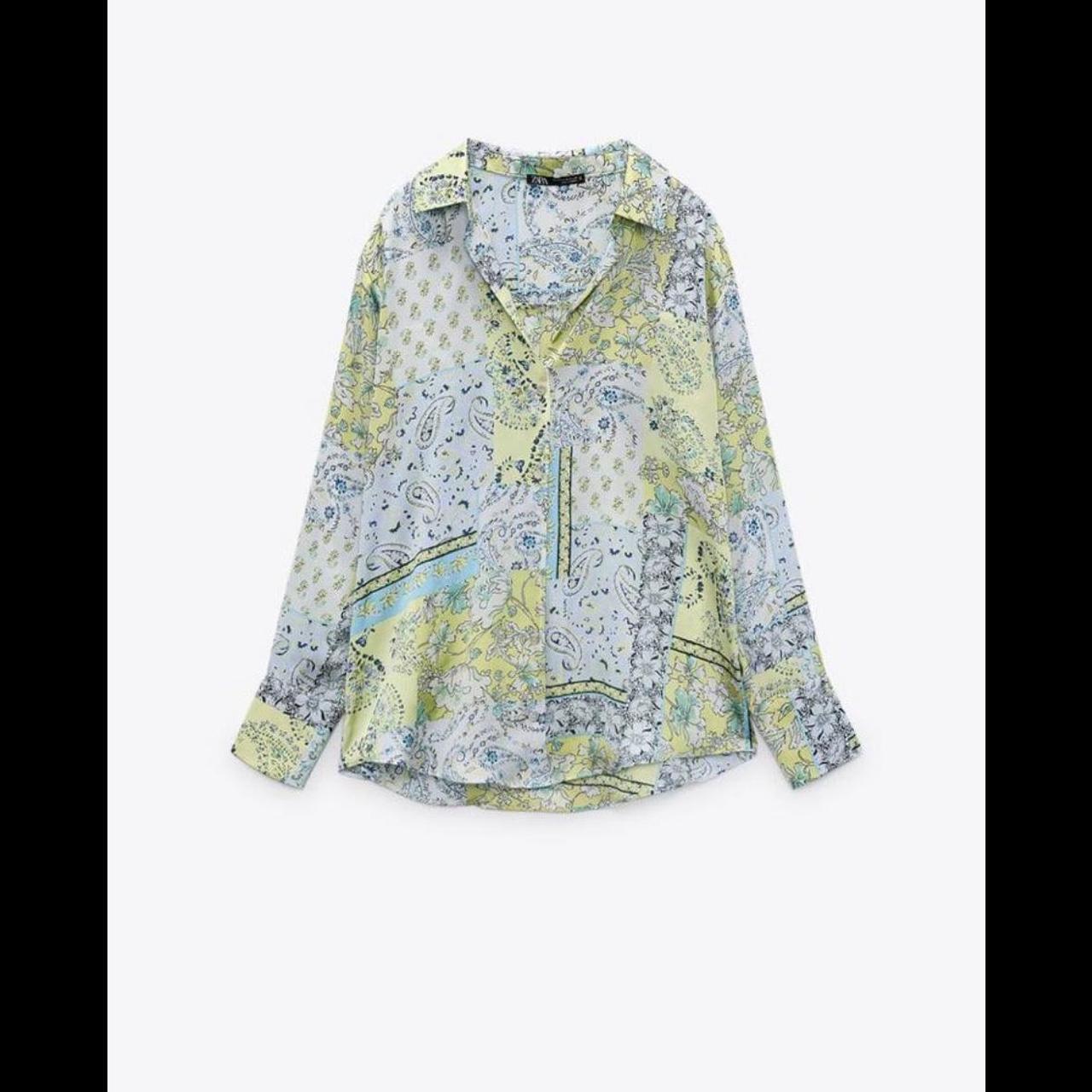 Zara satin button down blouse - Depop