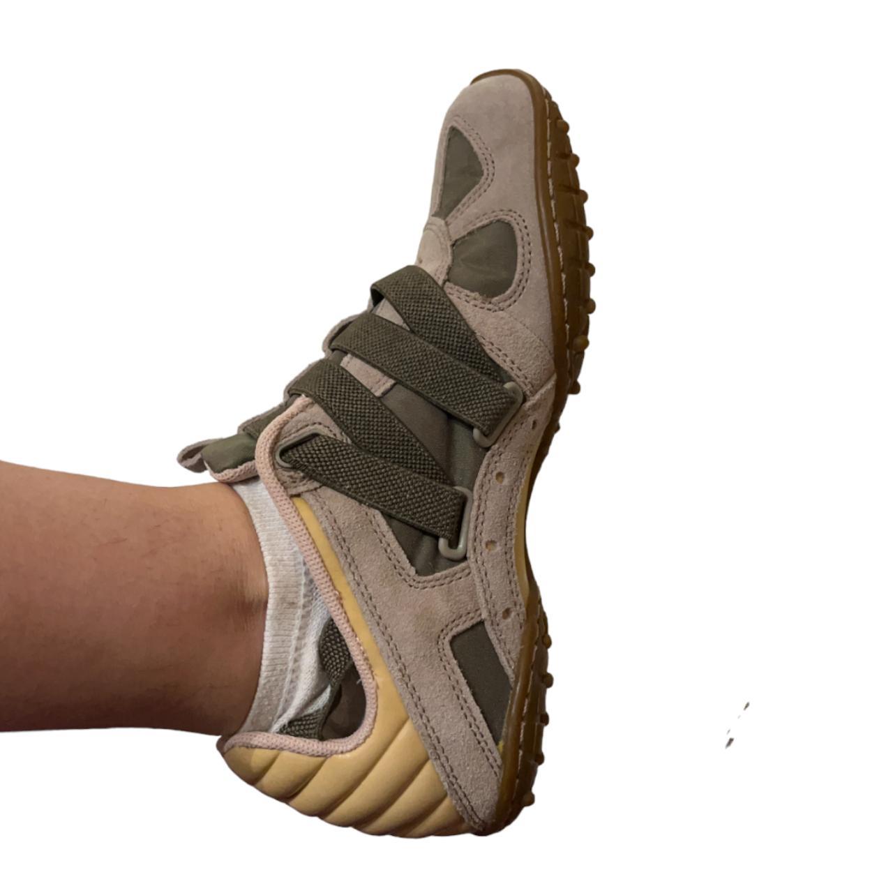 Vintage rare Diesel flat strapped leather trainers... - Depop