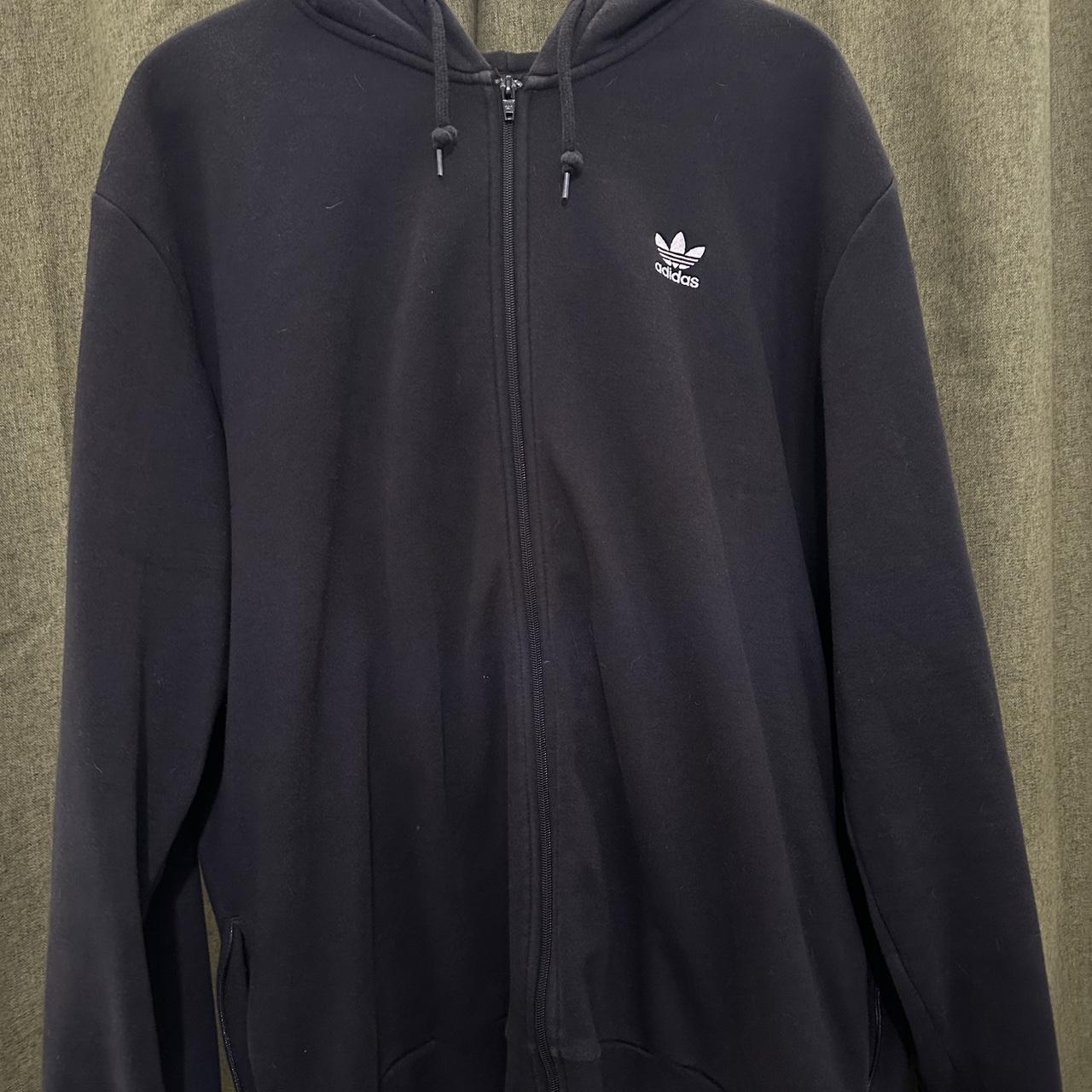 Adidas Original Black Zip Hoodie Men’s XL - fits... - Depop
