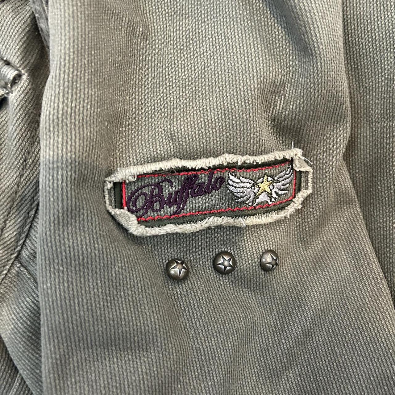 buffalo double layered fur hood jacket #y2k #emo... - Depop