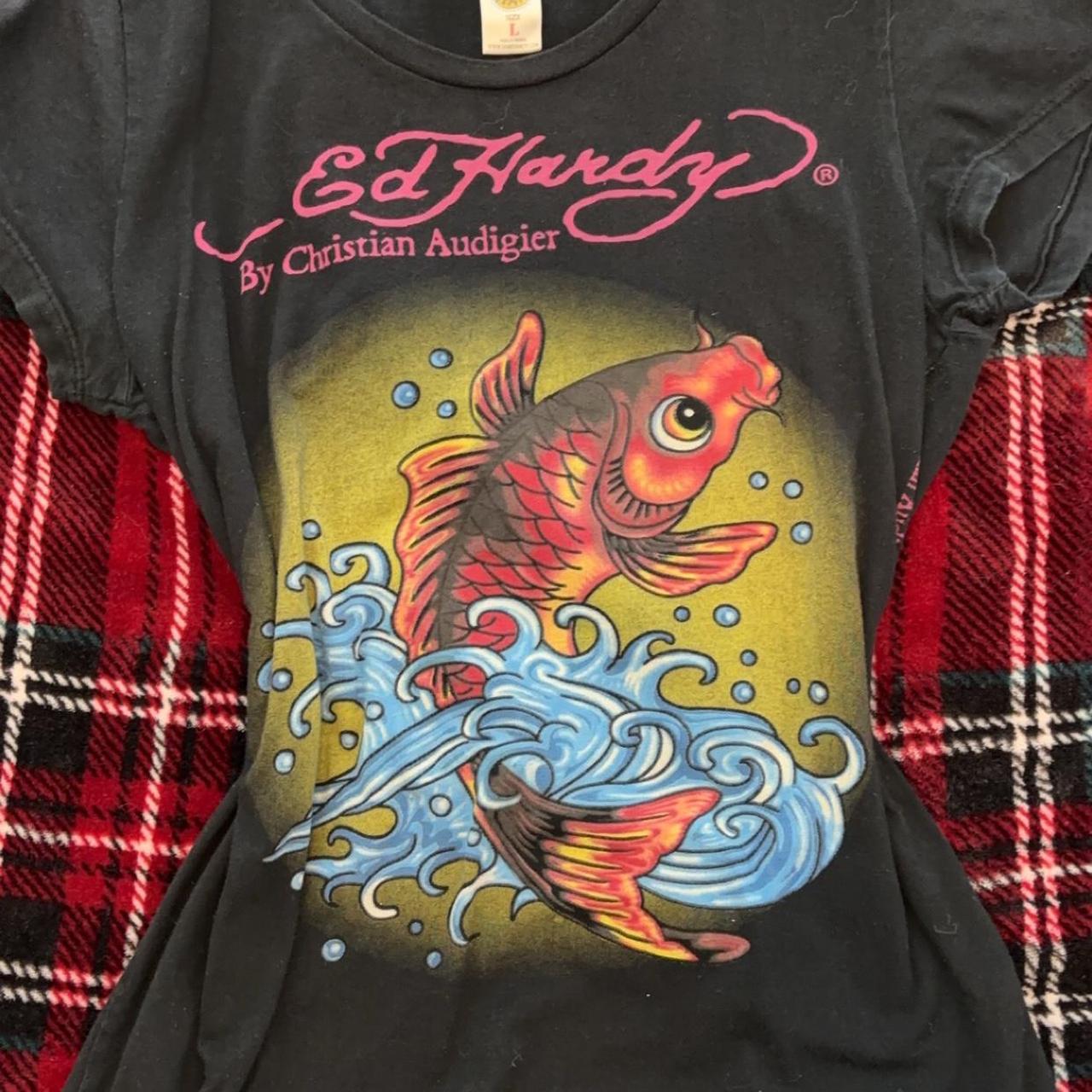 Koi Fish Ed Hardy Shirt - Size L #EdHardy #2000s... - Depop