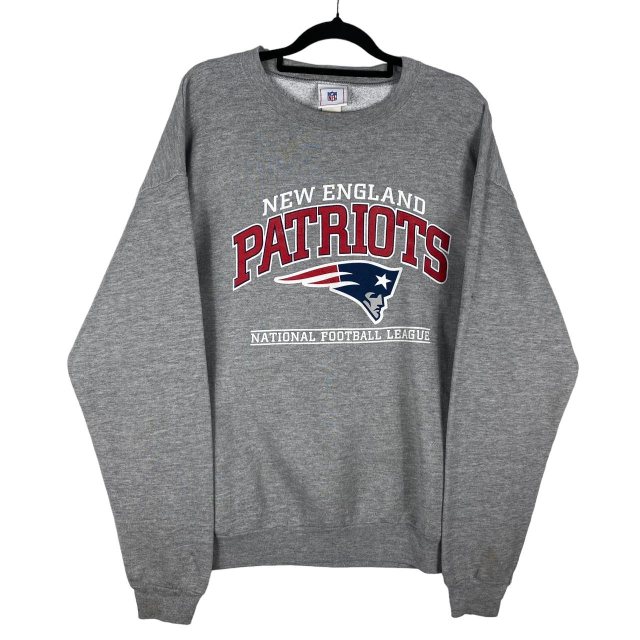Vintage NFL 2000's New England Patriots Grey Sweater... - Depop