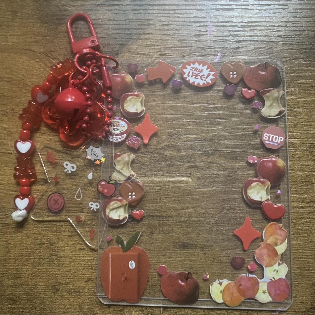 🍎 Red Twee Apple K-Pop Deco Toploader Keychain |... | Depop