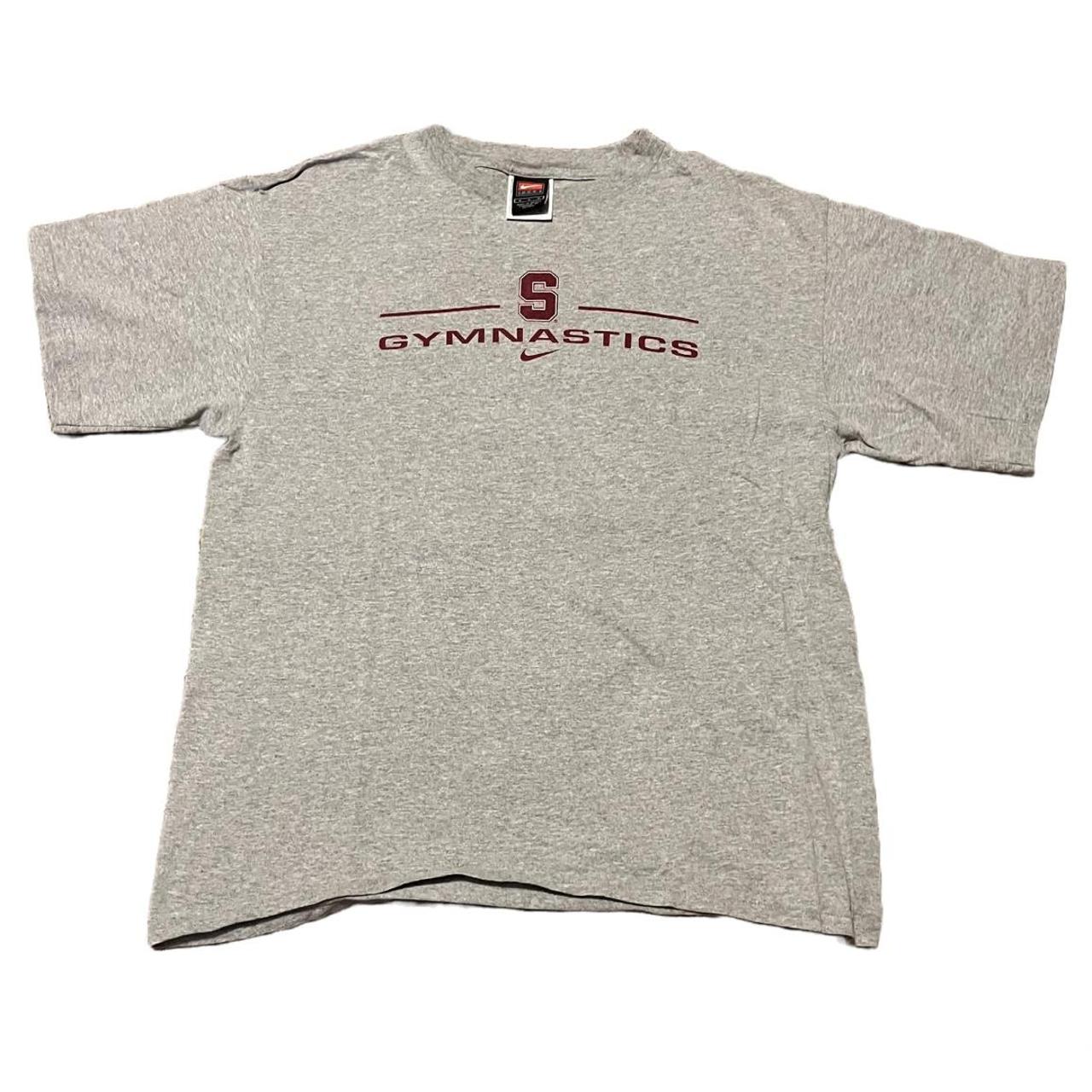 Y2K Team Nike Stanford Gymnastics Shirt Grey SZ M... - Depop