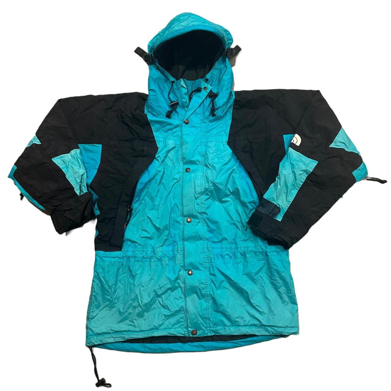 Vintage Mens The North Face Blue Gore-Tex Button Up... - Depop