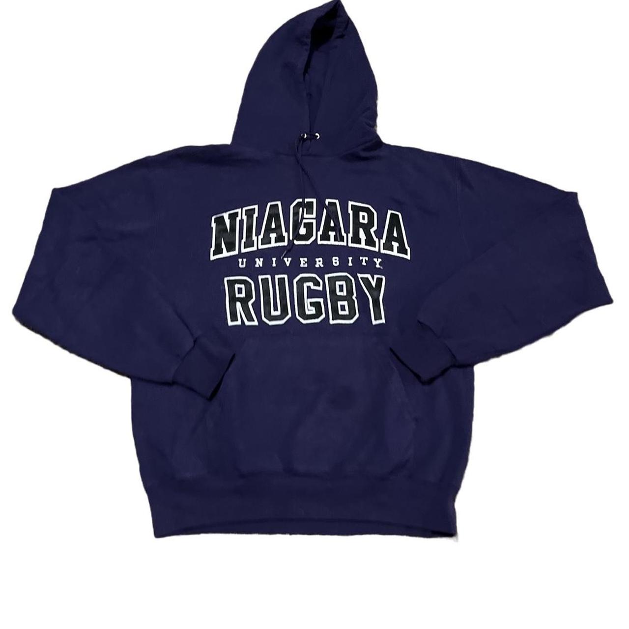 Y2K Champion Niagara University Rugby Hoodie SZ M -... - Depop