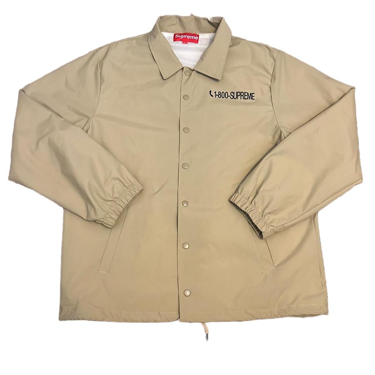 Supreme New York 1-800-Supreme Tan Coaches Jacket SZ... - Depop