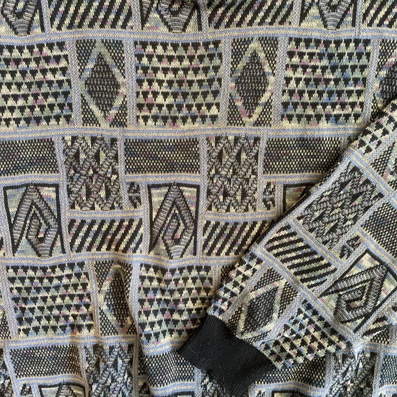 Enro vintage 90s coogi style pattern sweater Size... - Depop