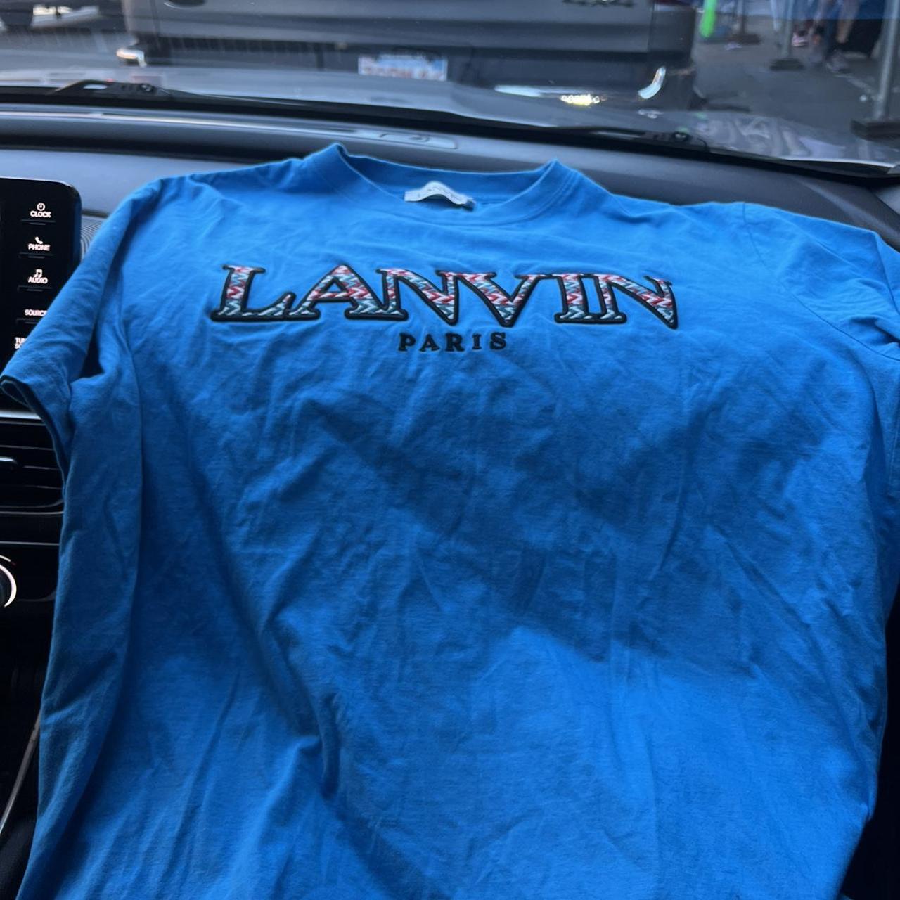 Blue Lanvin shirt Worn once Size large Fitted fit - Depop
