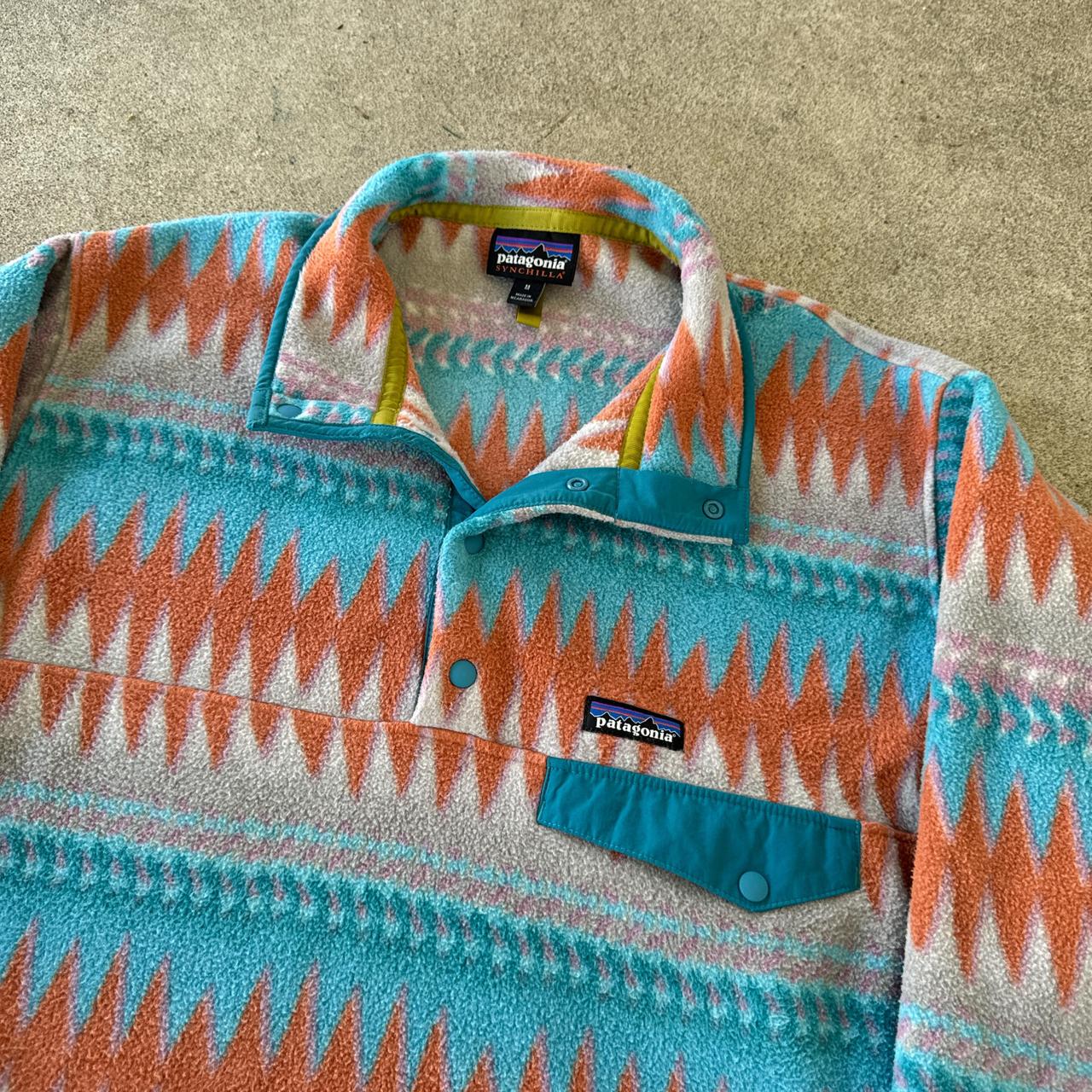 Patagonia Synchilla Fleece Sweater Aztec Tribal... - Depop