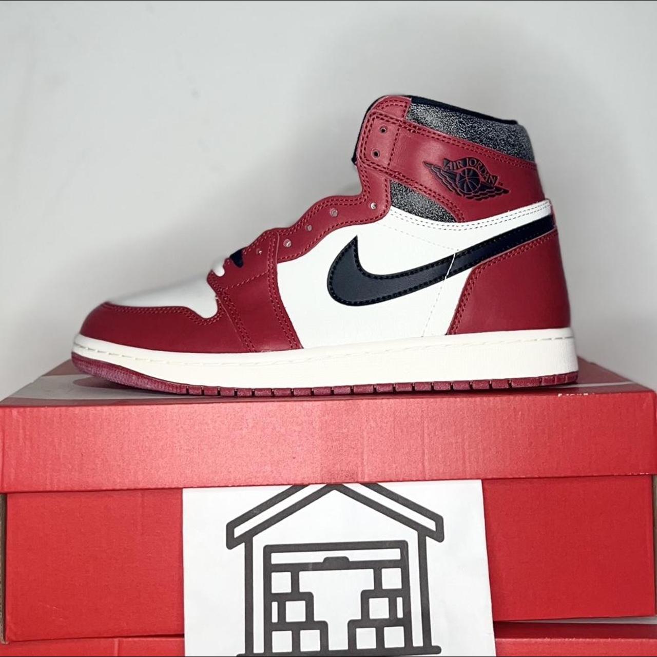 Nike Red and White Trainers | Depop