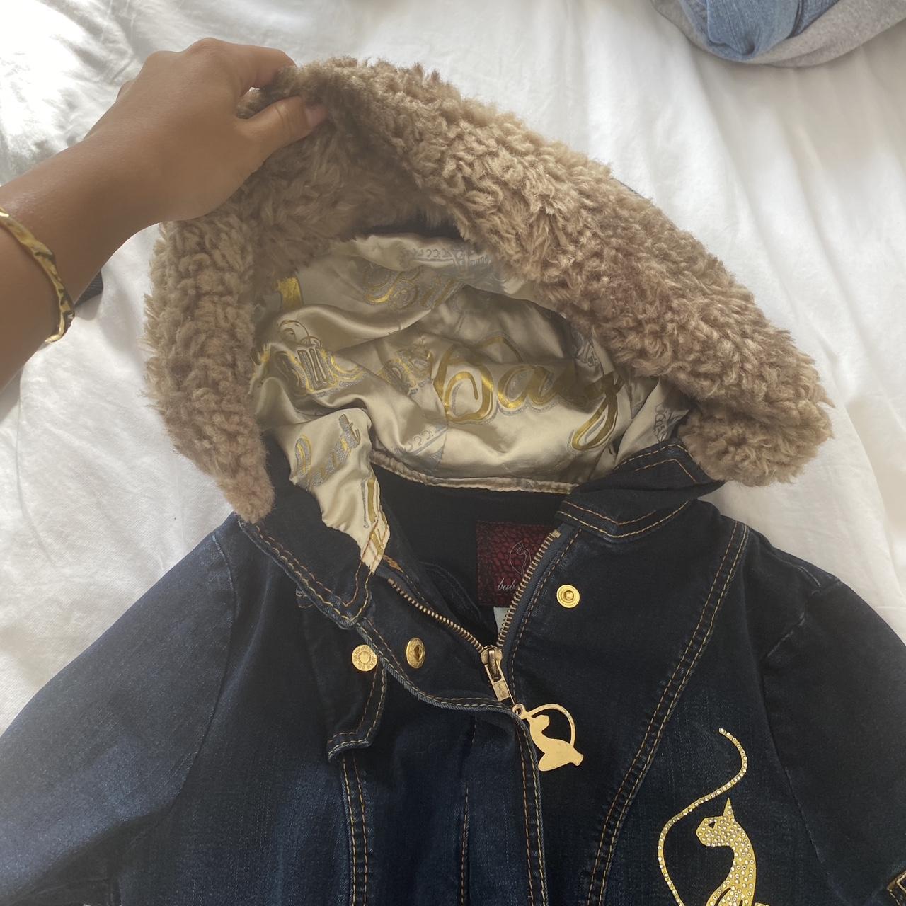 2000’s baby phat denim fur hood jacket🪽 so... - Depop