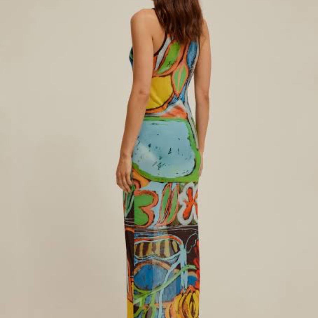 Venroy Mesh Tank Dress in print Jamaica Scene. Size... - Depop