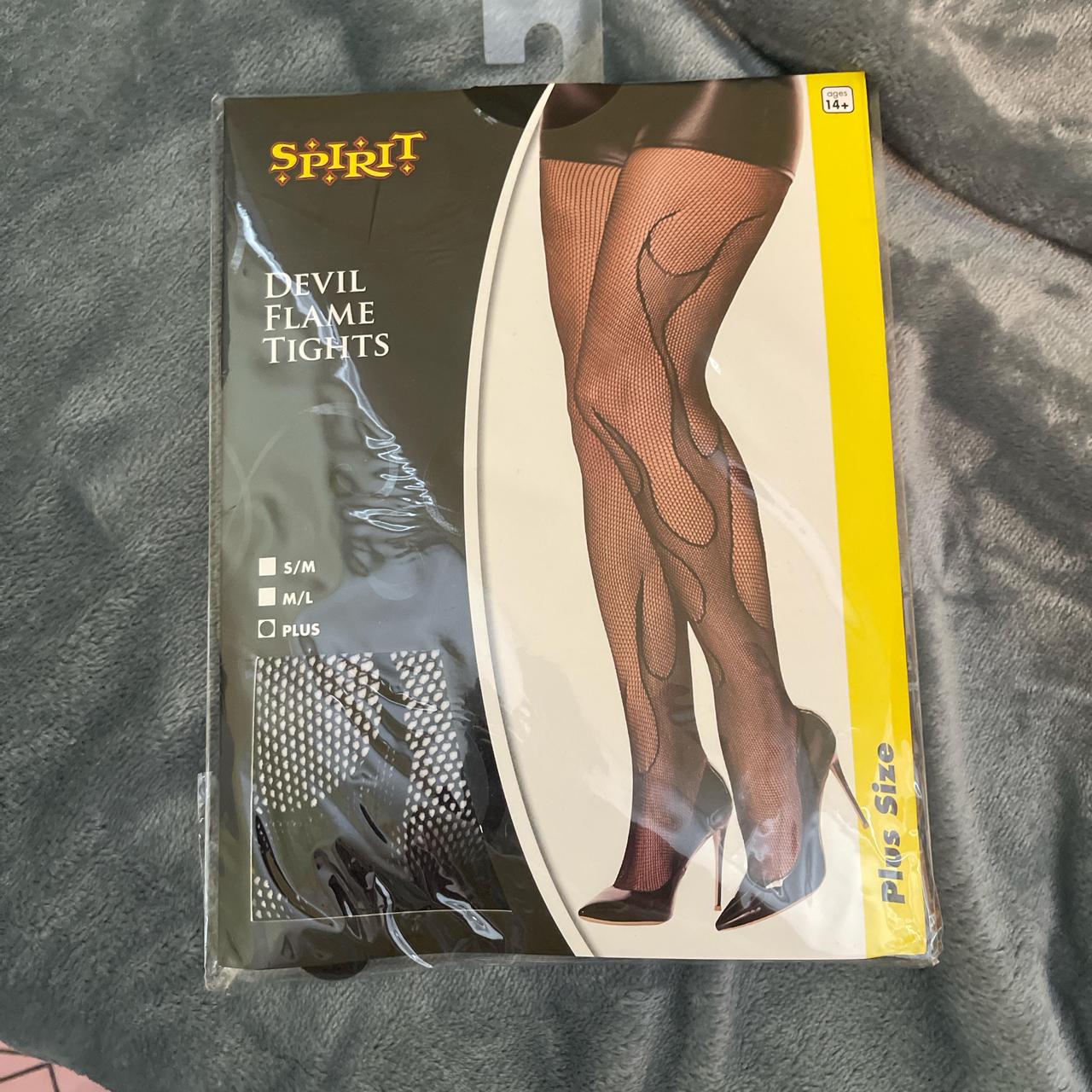 Spirit Black Flame Tights Plus Size - Depop
