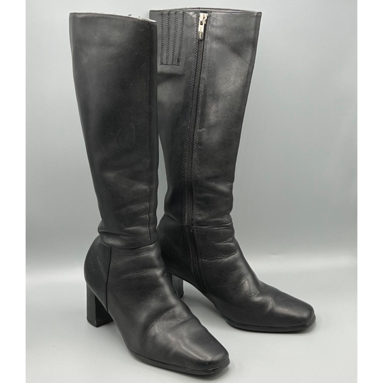 Colin Stuart Womens Boots Black Leather Knee High... - Depop