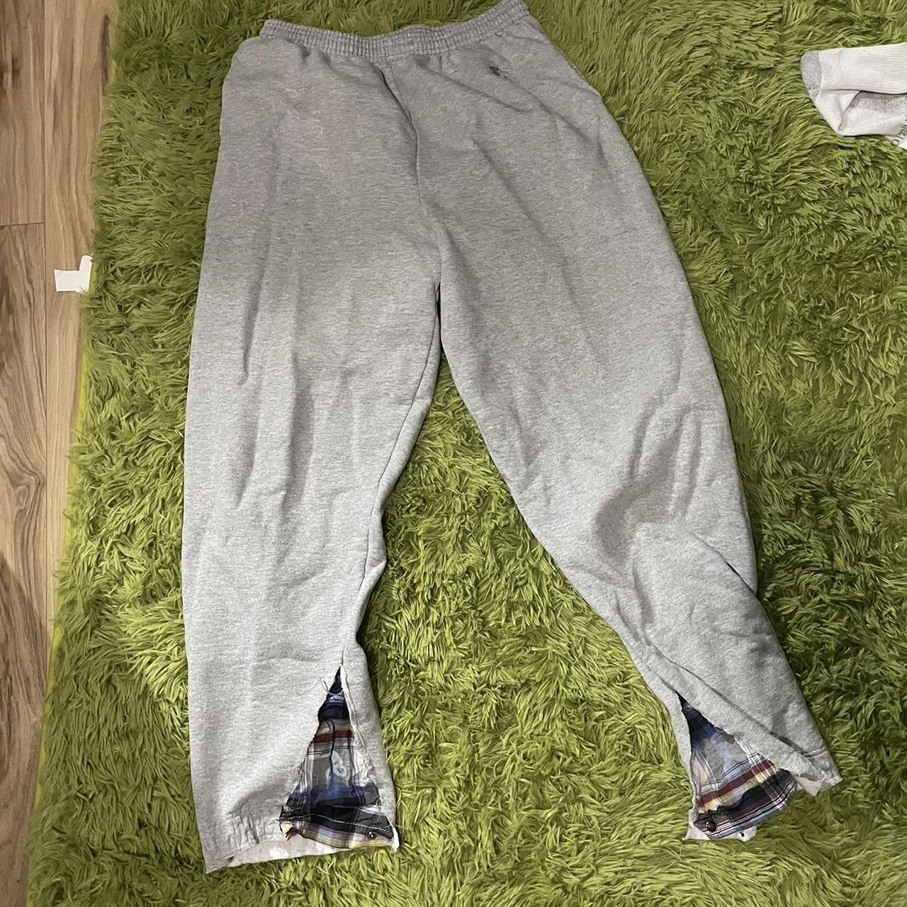 1:1 custom flannel flare sweats hand sewn by me fits... - Depop