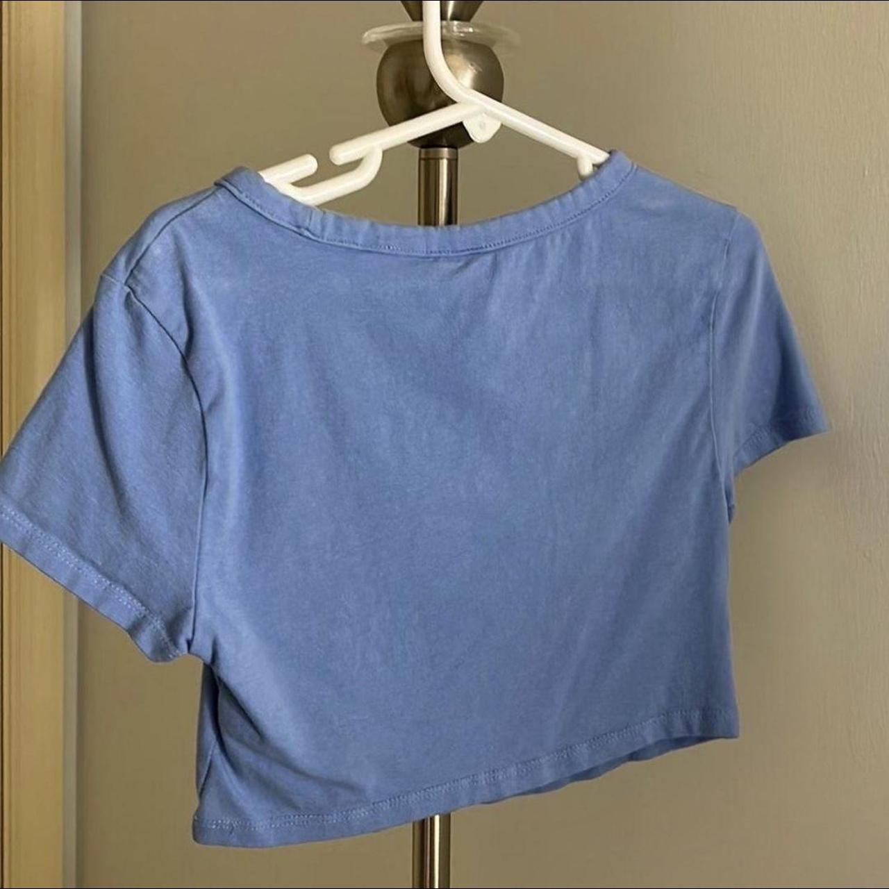 H&M Blue Baby Tee #babytee #blue #bluebabytee #y2k - Depop