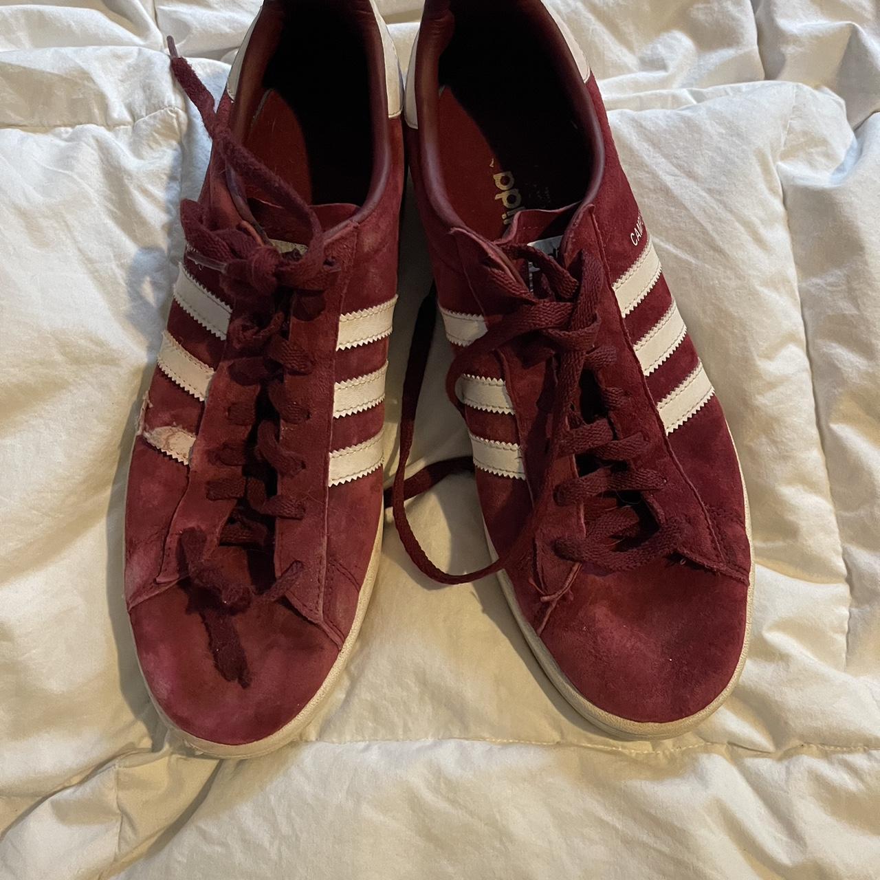 Sick adidas sambas red. Size 10 1/2. I skated in... - Depop