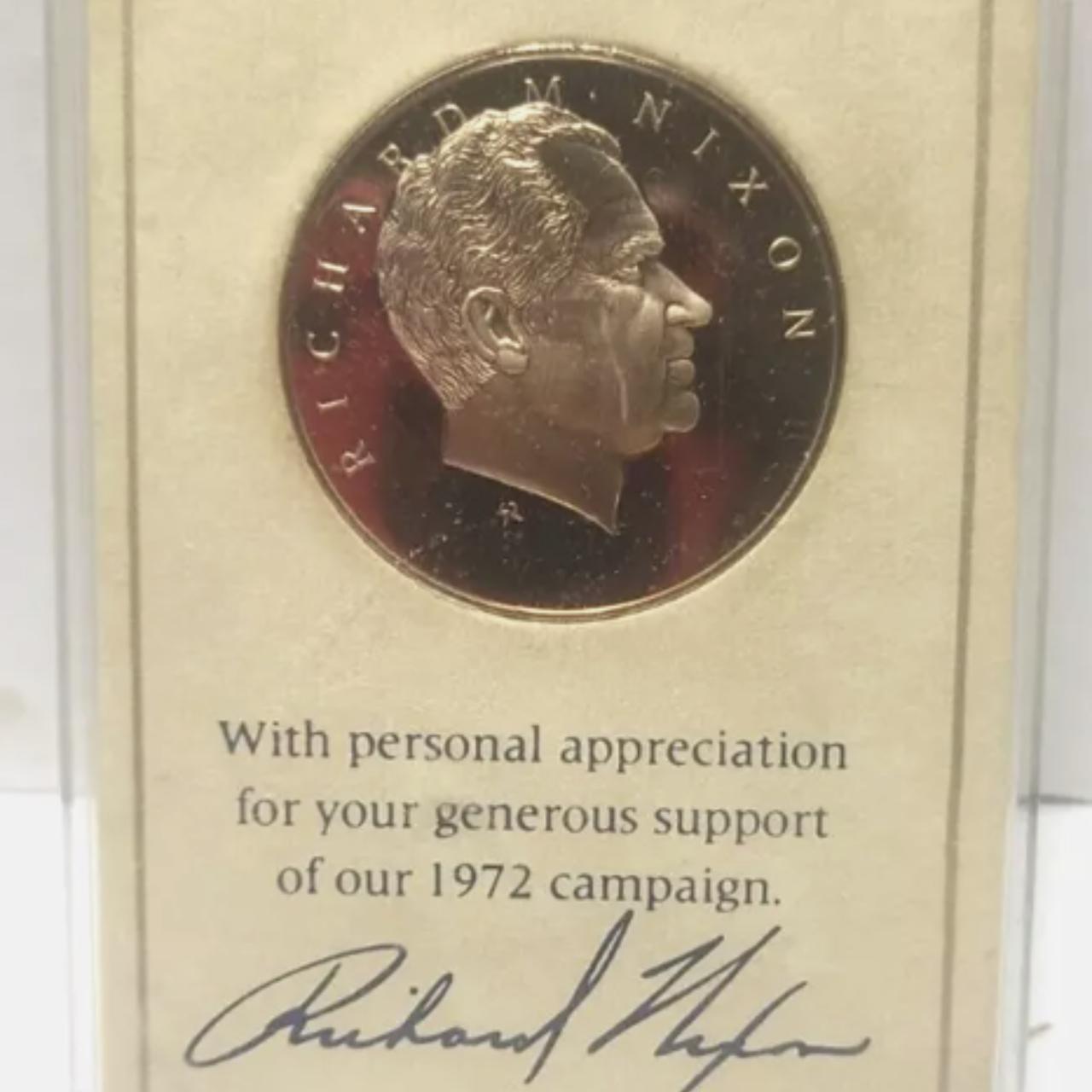 1972 Richard Nixon Campaign Coin Medal, Solid... | Depop