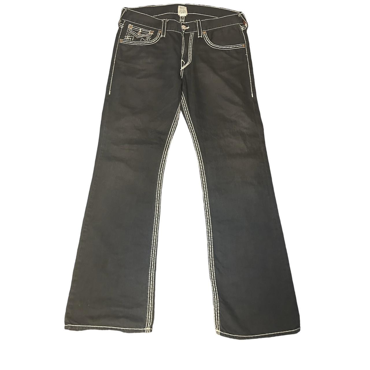 True religion jeans size 34x34 black gothic trueys... - Depop