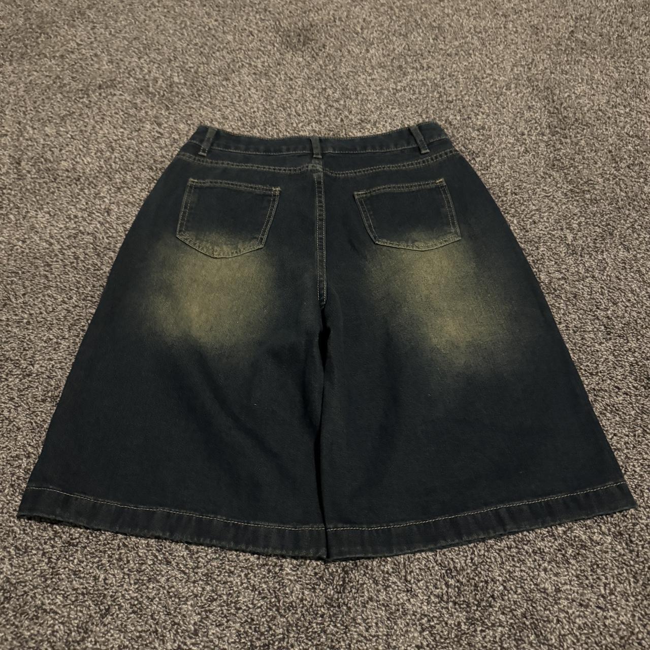 Vintage Y2K super clean black denim jorts shorts... | Depop