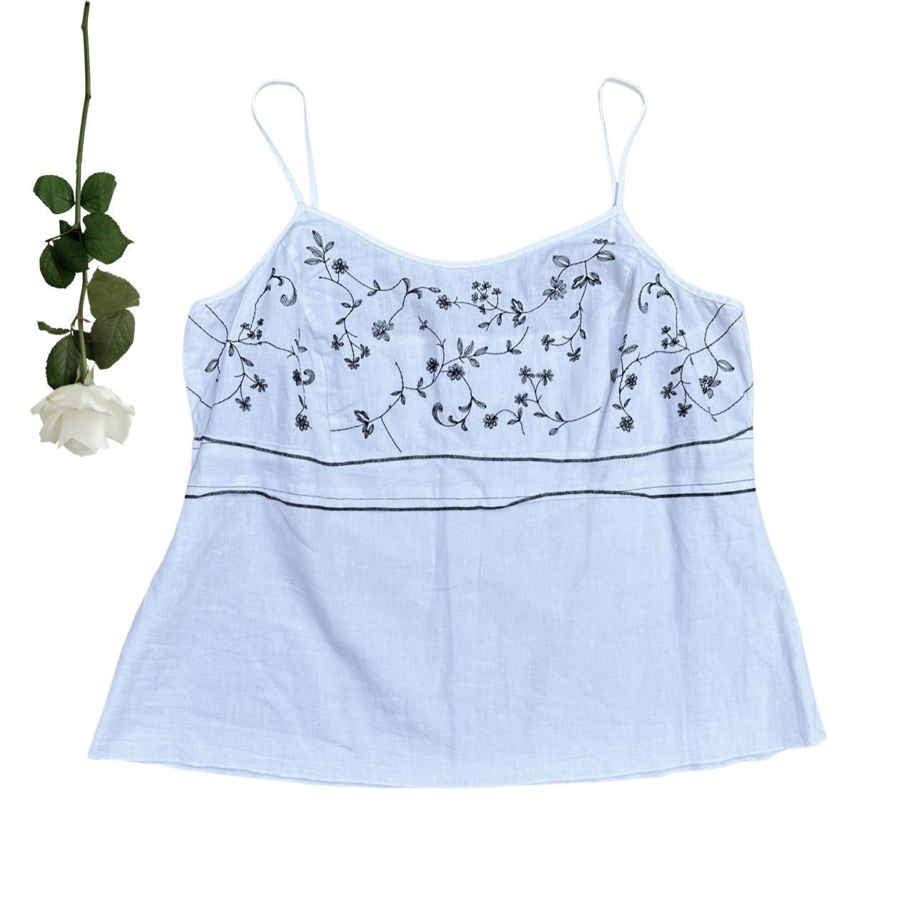 Y2K Marks & Spencer Linen Cami Top 🤍 Vintage 00s... - Depop