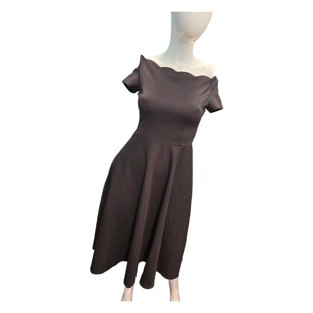 Modcloth black Scalloped off shoulder fit and flare... - Depop