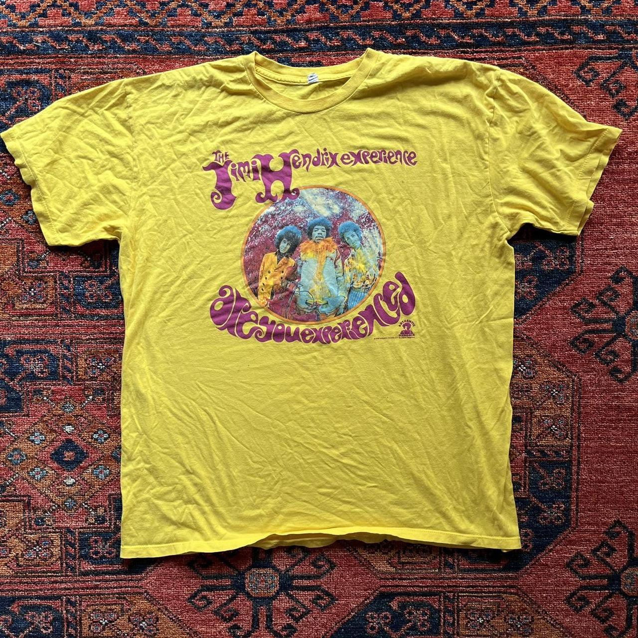 Jimi Hendrix Experience yellow cotton t-shirt... - Depop