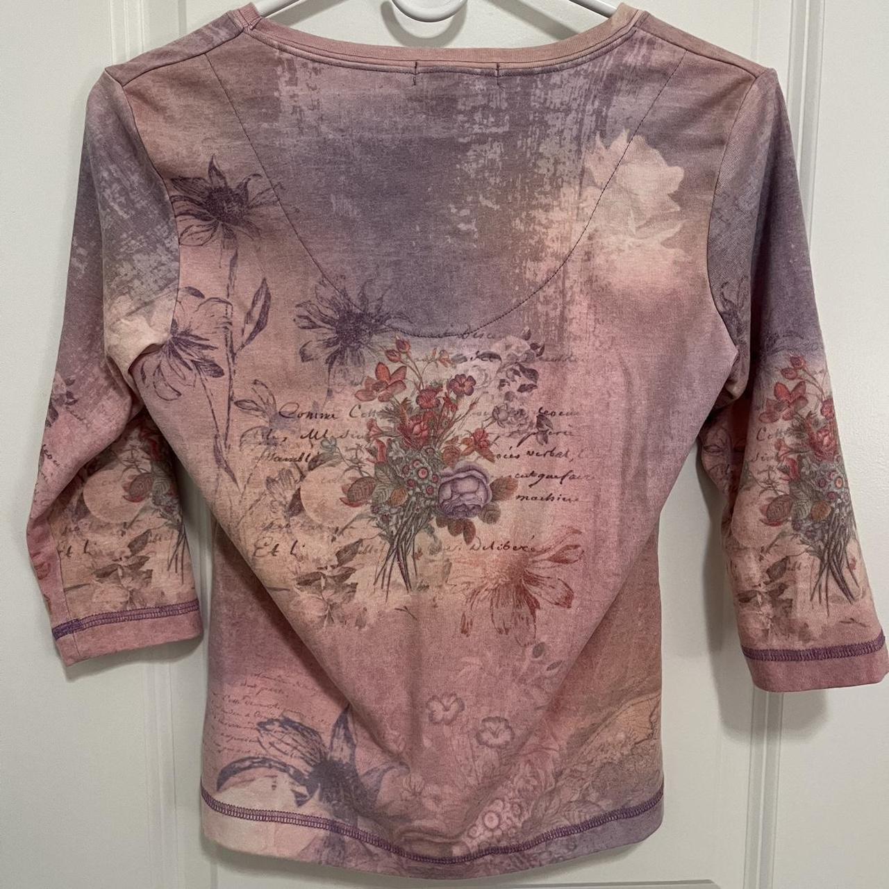 Vintage xcit usa 3/4 sleeve top with rhinestone... - Depop