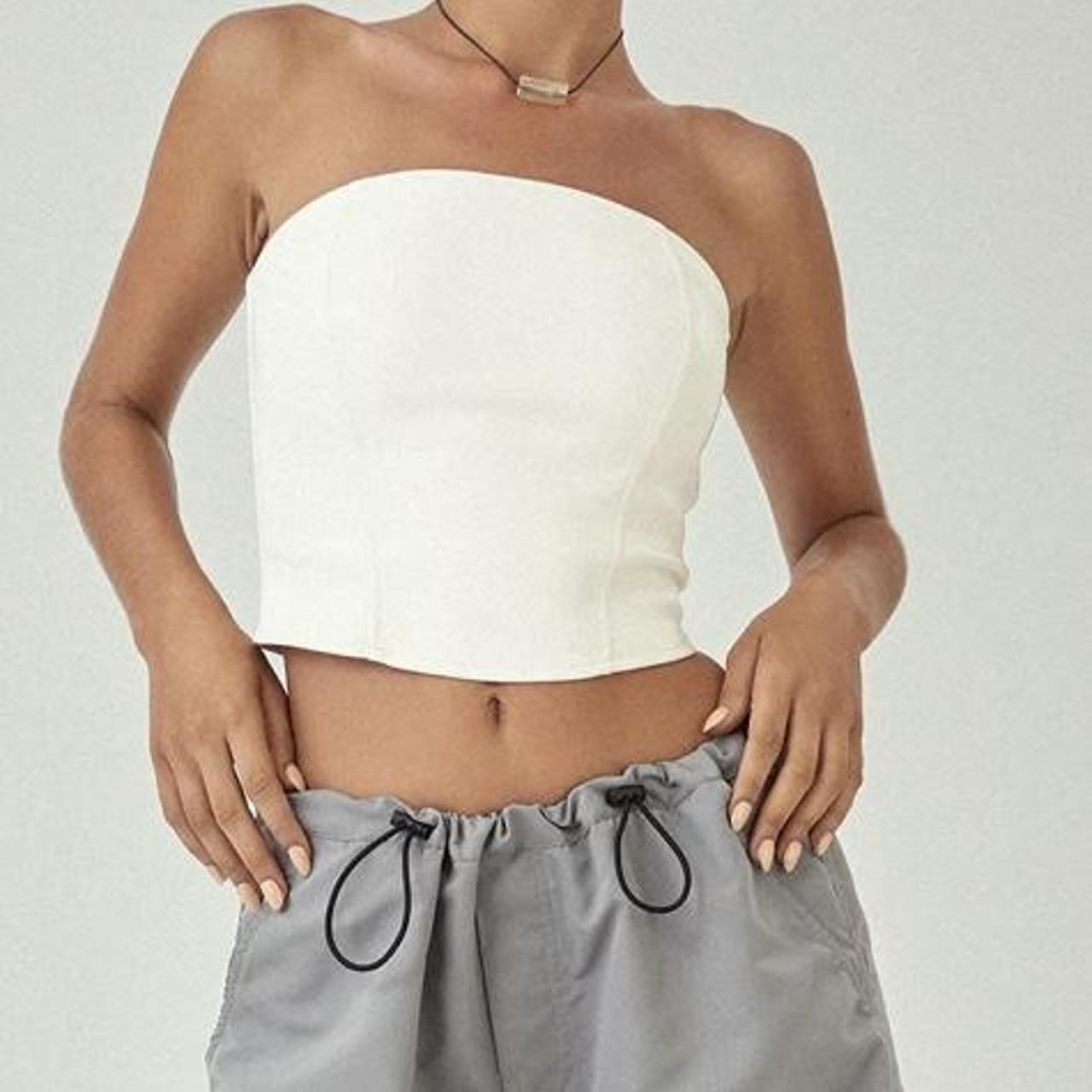 White PU MOTEL ROCKS corset top Worn once -... - Depop