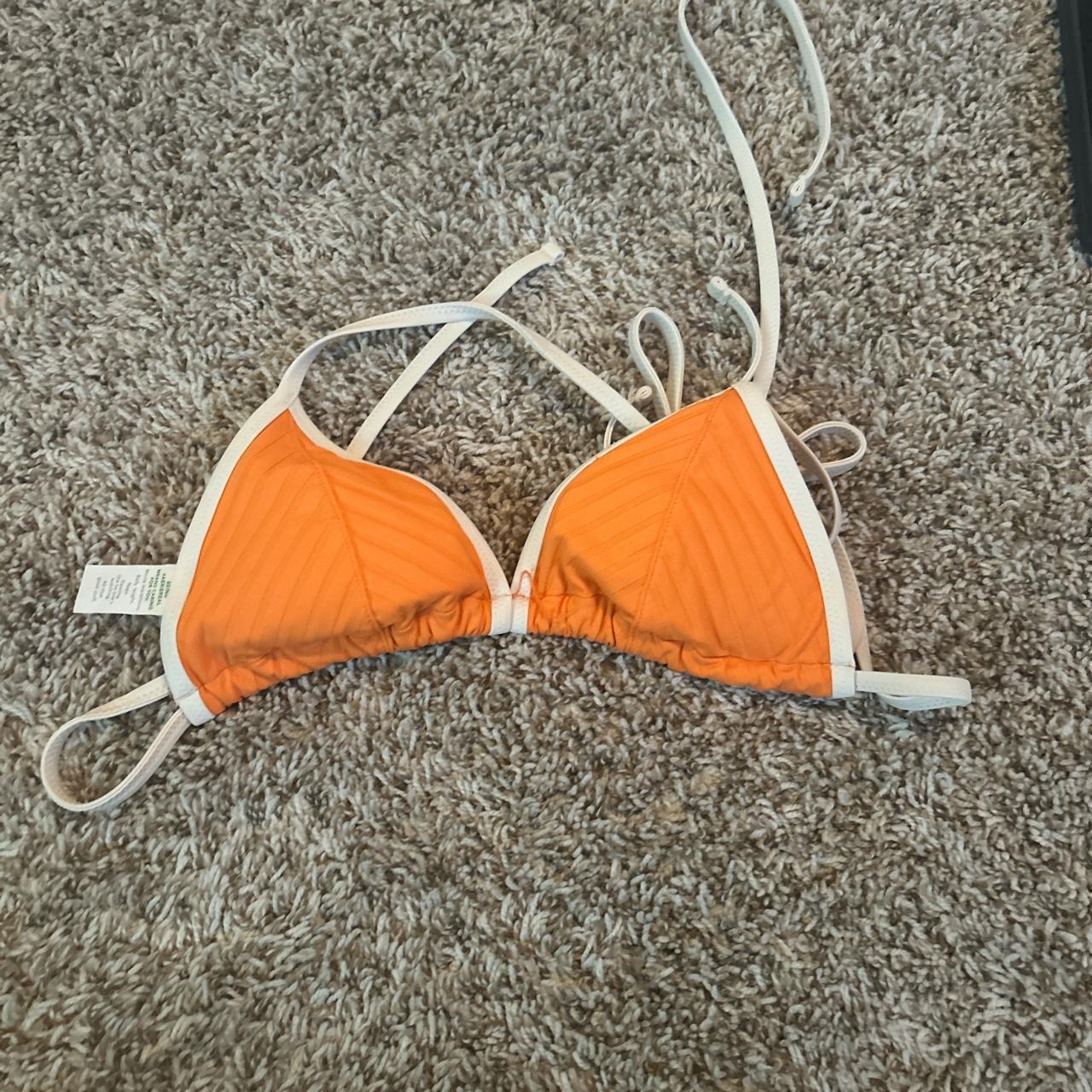 orange are triangle bathing suit in perfect... - Depop